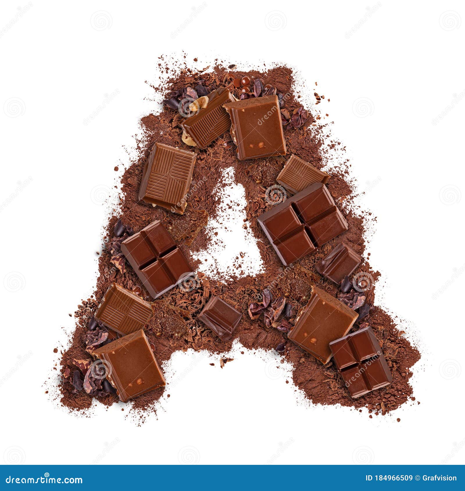 Letter a Made of Chocolate Bar Stock Image - Image of filbert, dessert ...