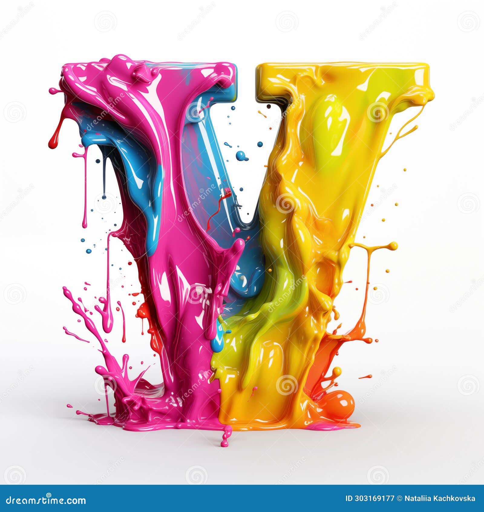 Letter Made of Colorful Paint Splash Stock Illustration - Illustration ...