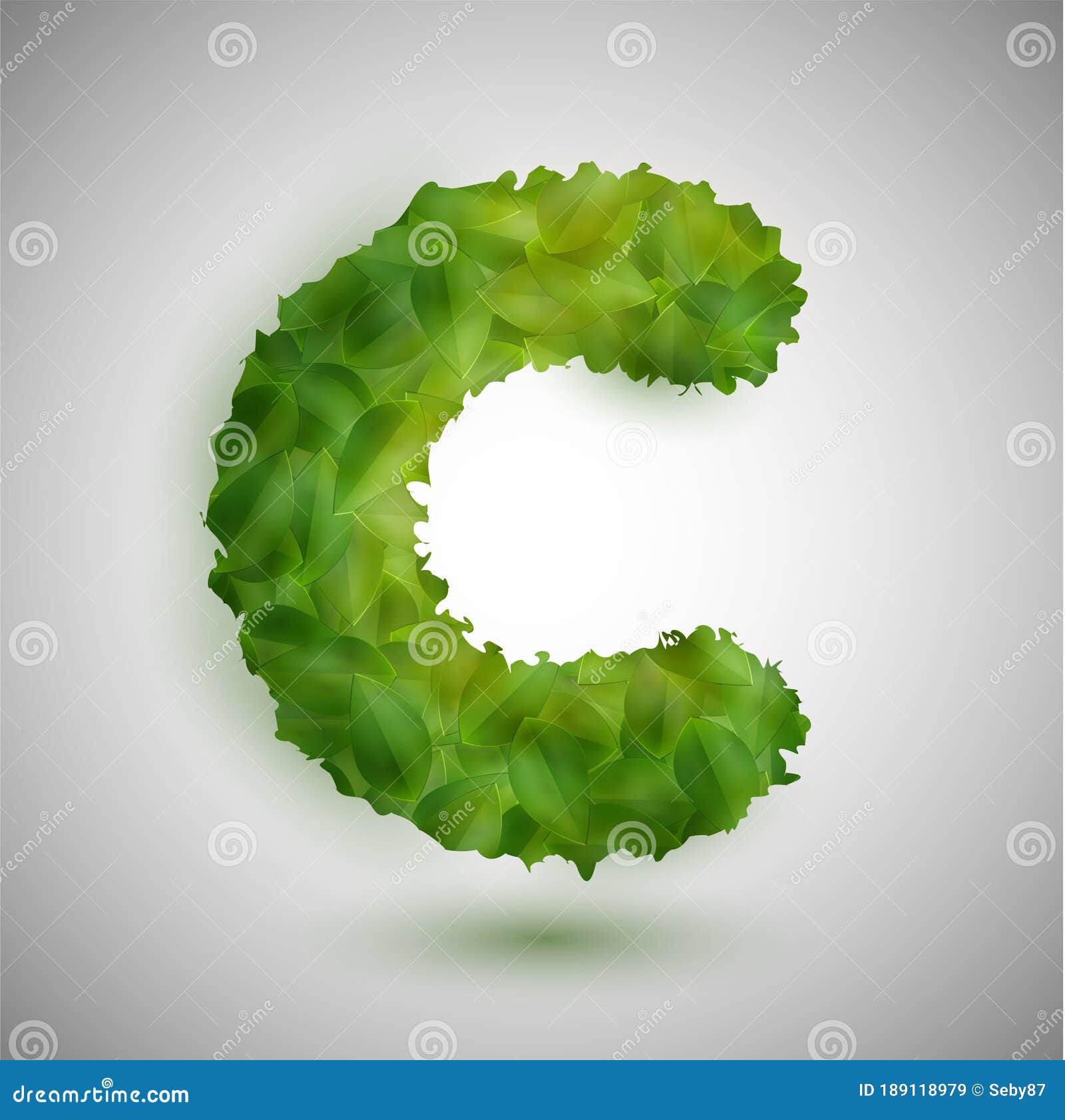 A Letter Made by Leaves, Vector Stock Vector - Illustration of ...