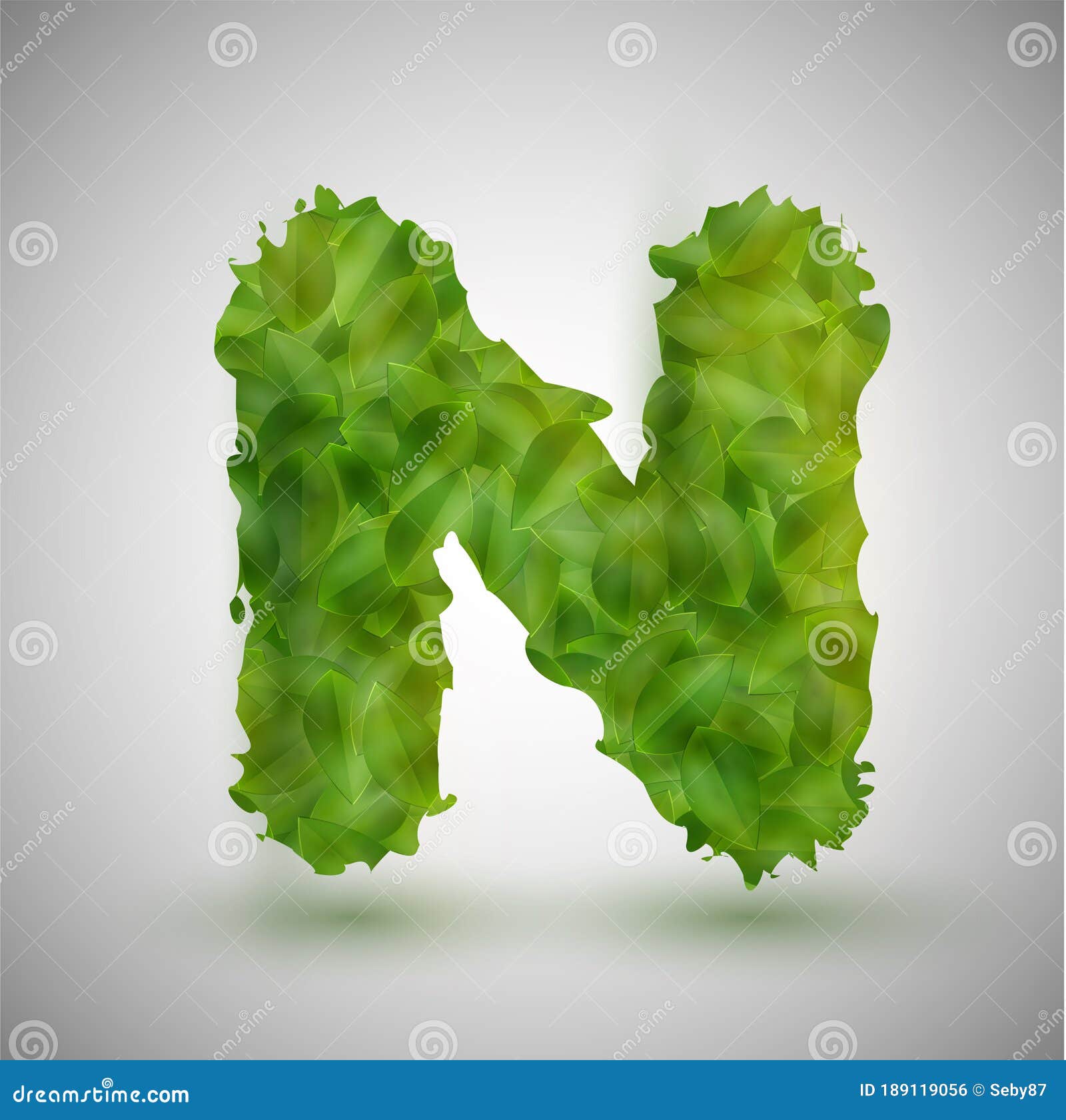 A Letter Made by Leaves, Vector Stock Vector - Illustration of ...