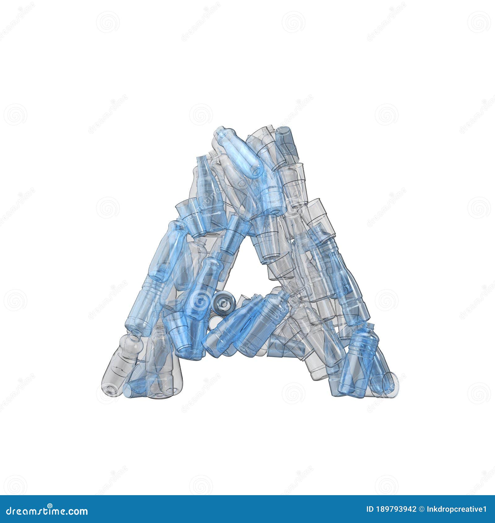 Letter a Made from Plastic Bottles. Plastic Recycling Font Stock ...