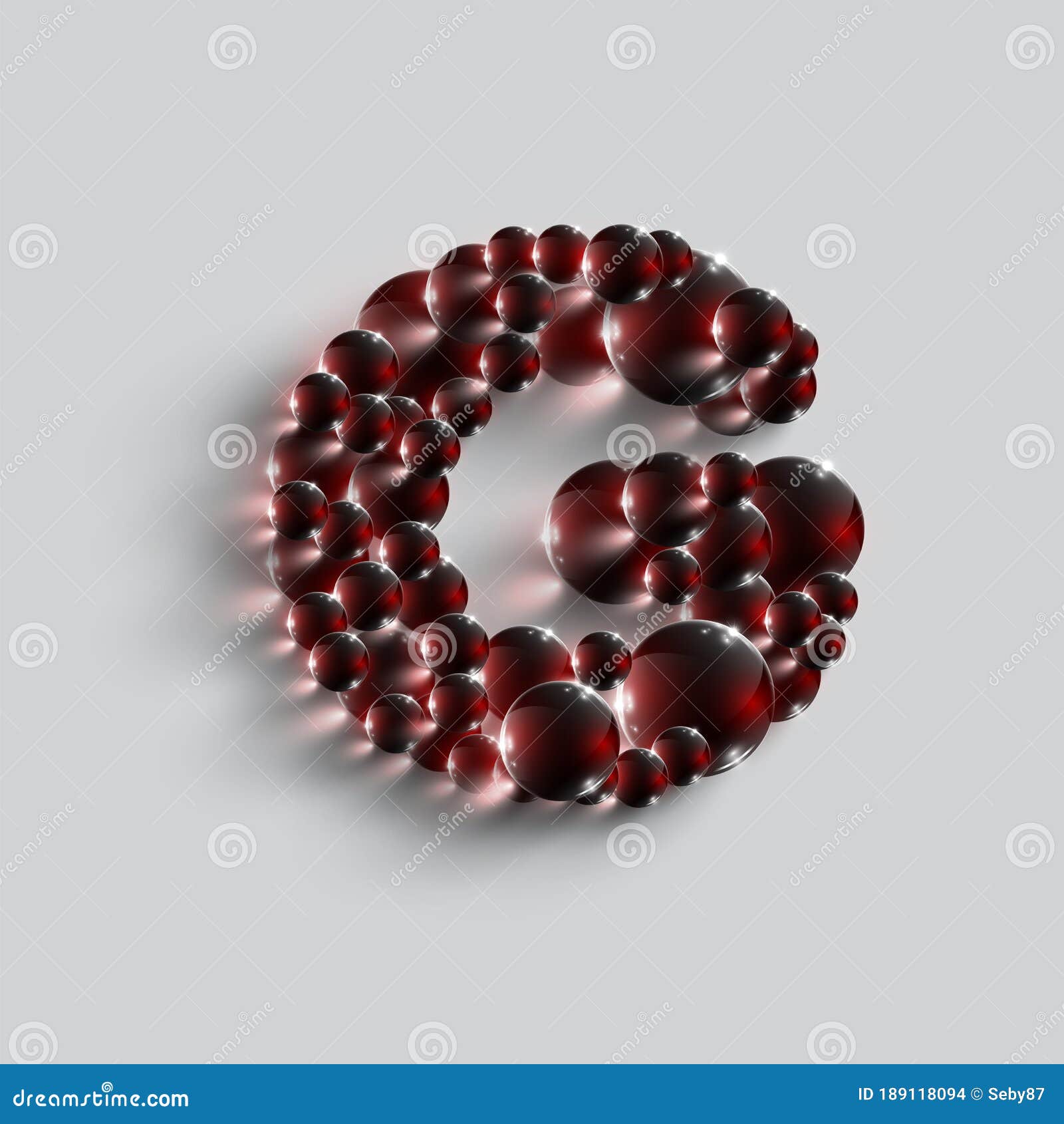 A Letter Made by Red Spheres, Vector Stock Vector - Illustration of ...