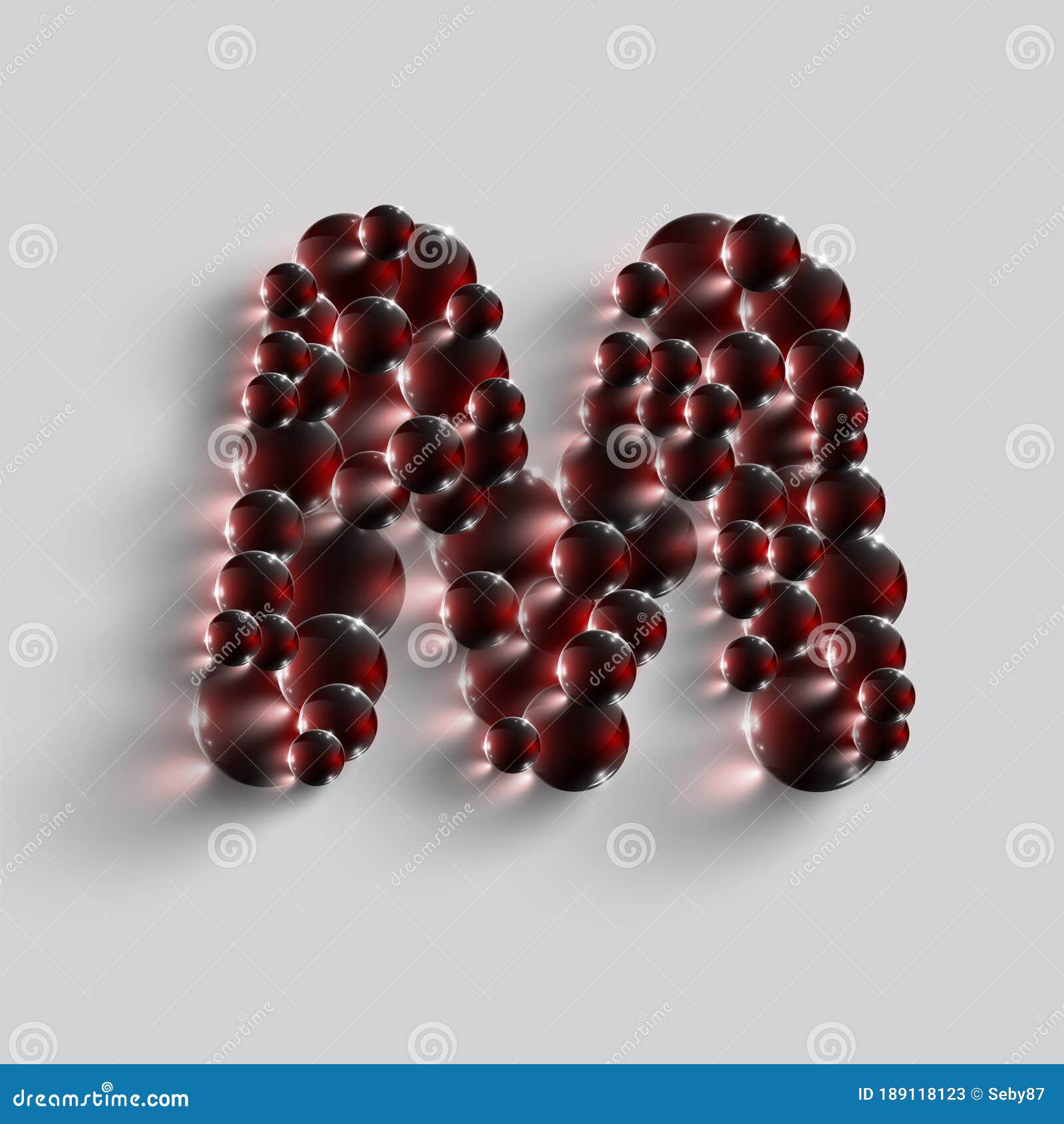A Letter Made by Red Spheres, Vector Stock Vector - Illustration of ...