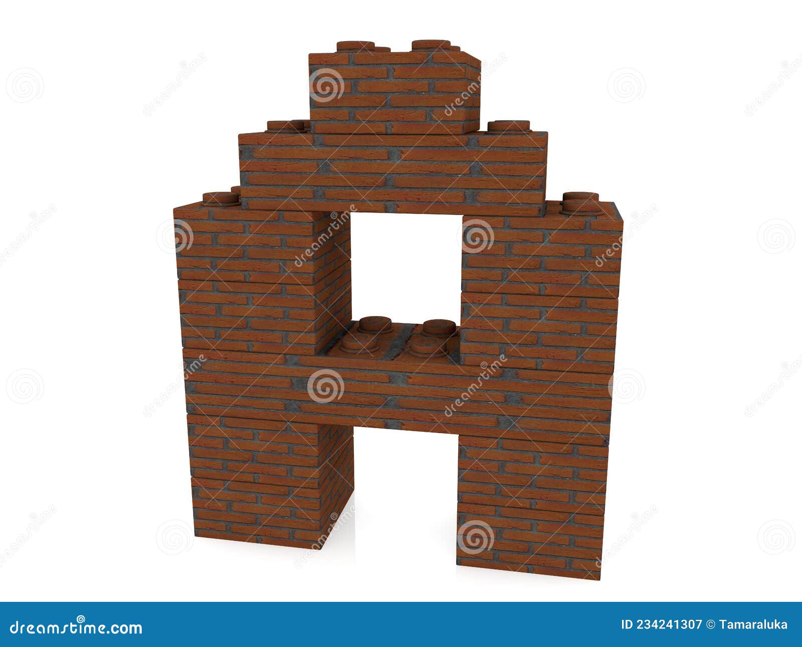 A Letter Made of Toy Bricks with a Brick Structure Stock Illustration ...