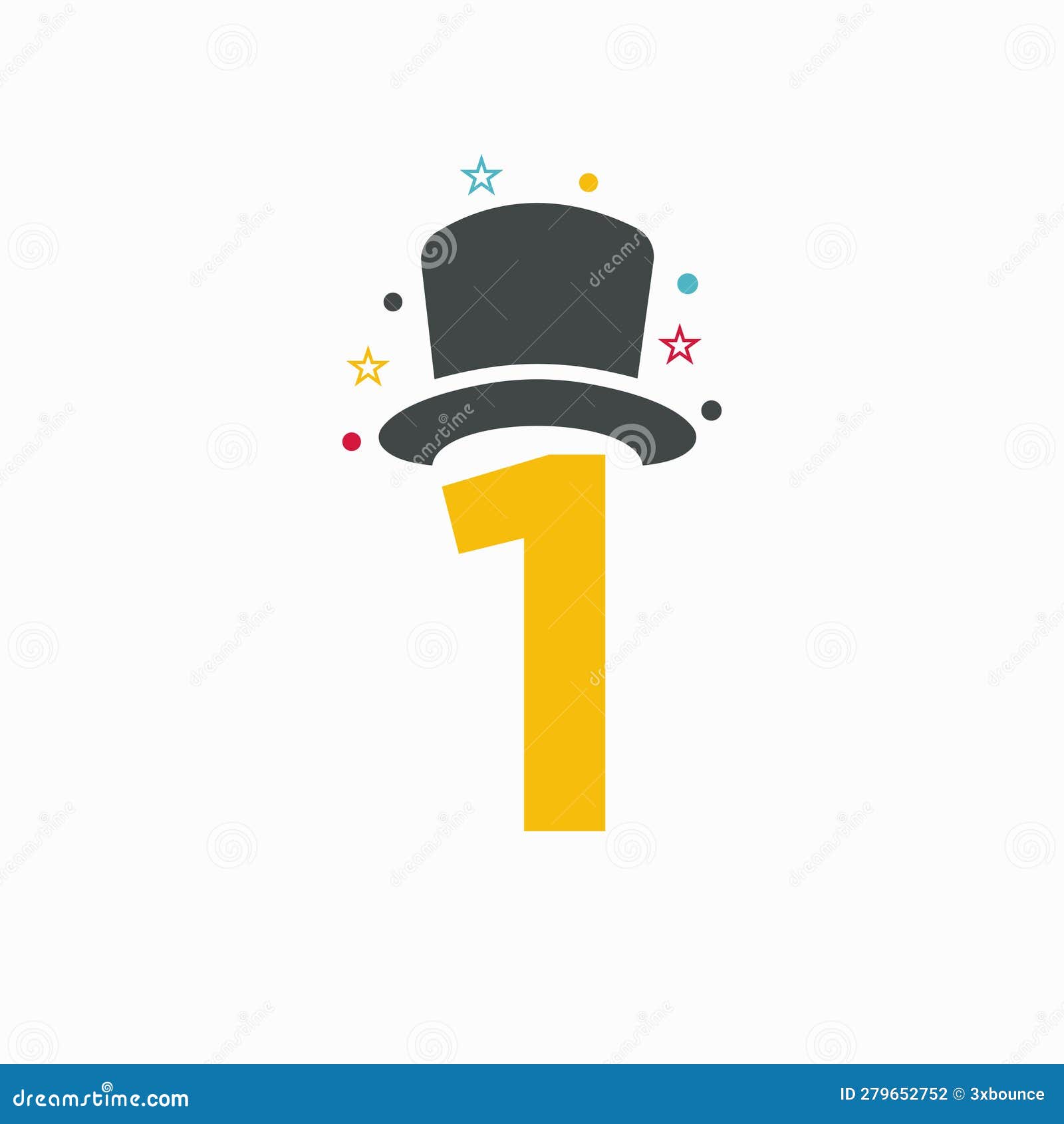 Letter 1 Magic Hat Logo Design. Magician Symbol Vector Template Stock ...
