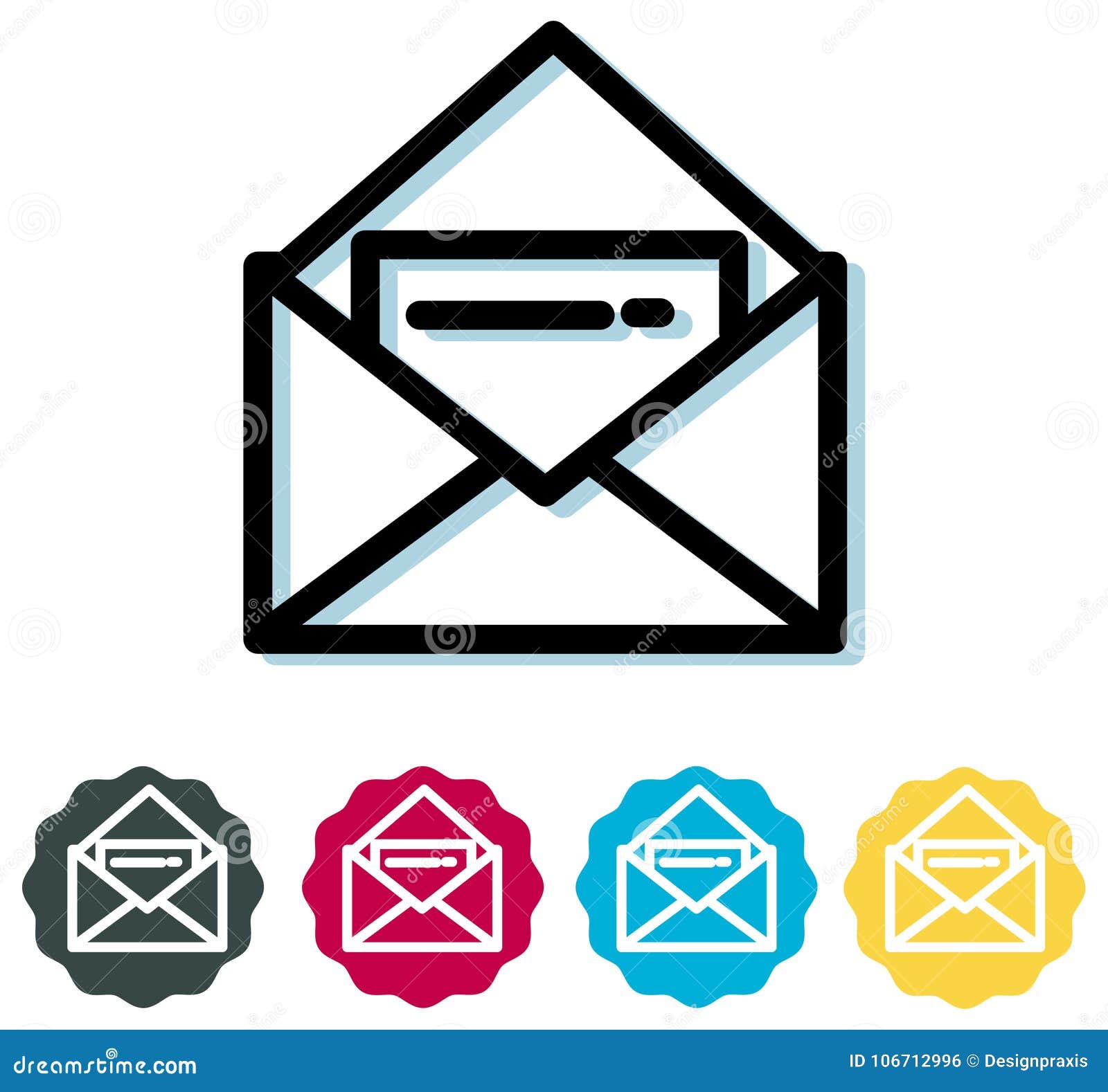 Letter Mail Icon stock vector. Illustration of page - 106712996