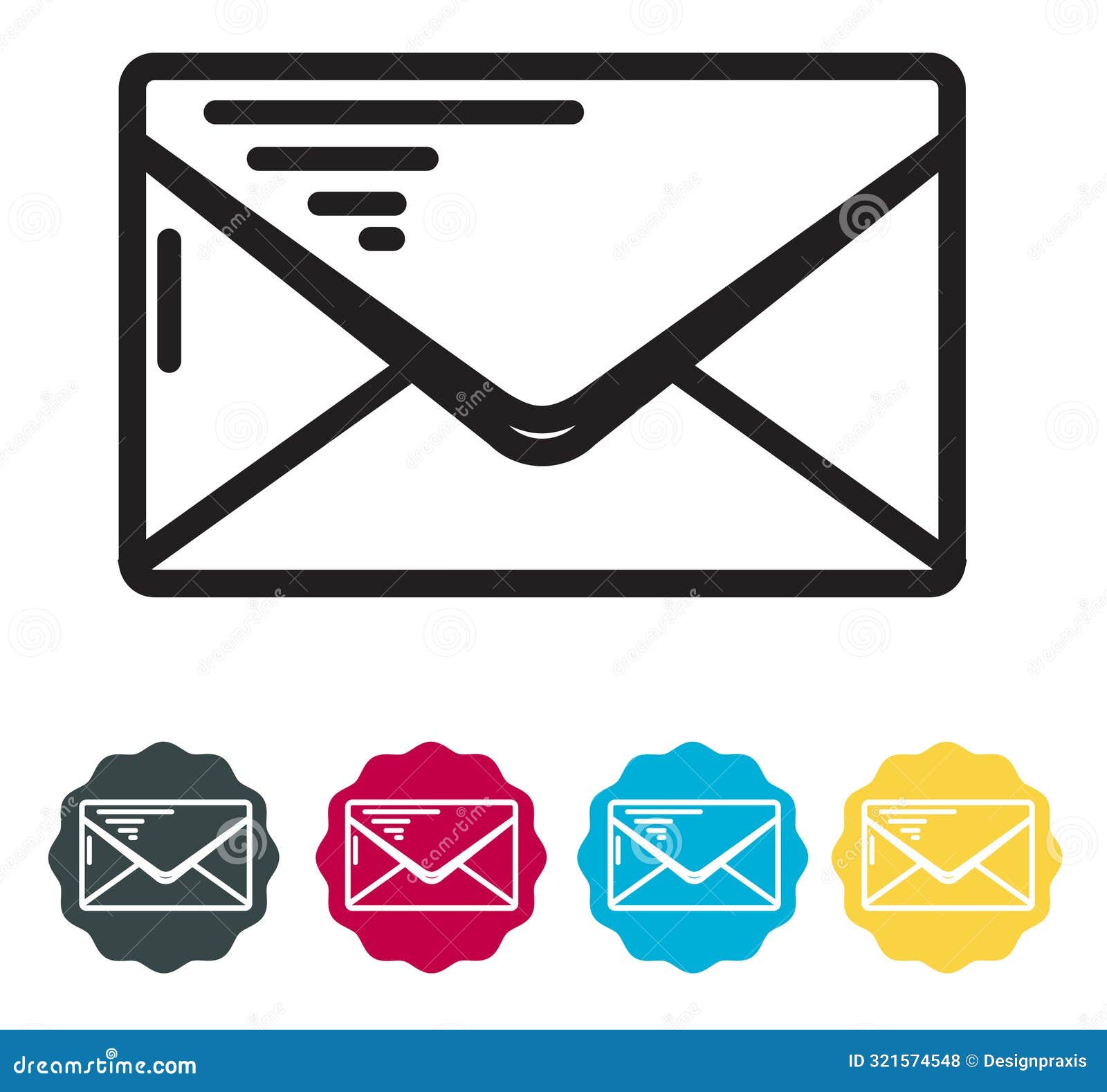 Letter Mail Icon stock illustration. Illustration of letter - 321574548