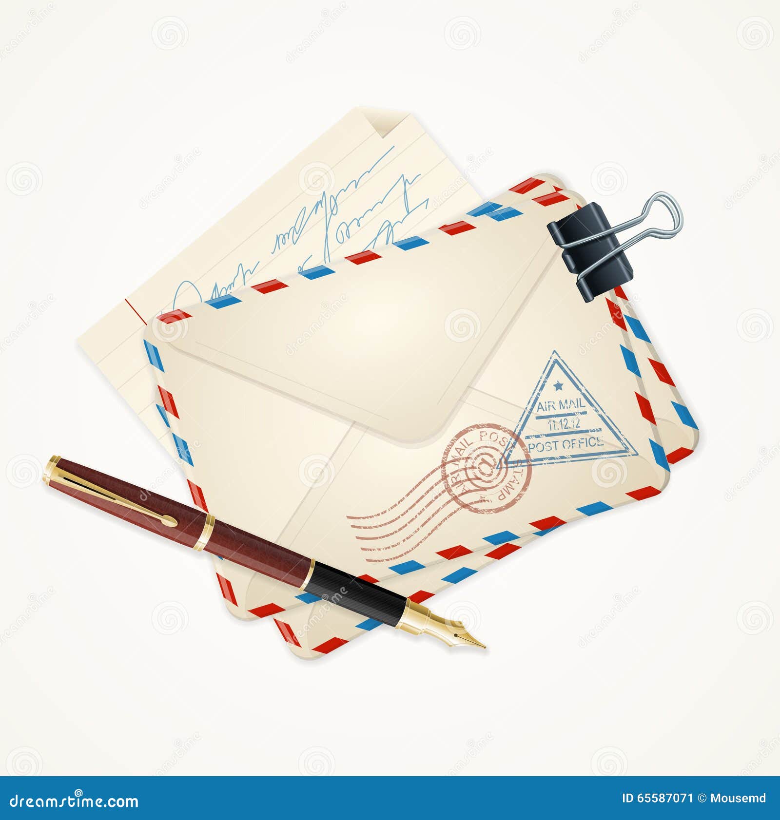 Letter Mail and Pen Vintage. Vector Stock Vector - Illustration of ...