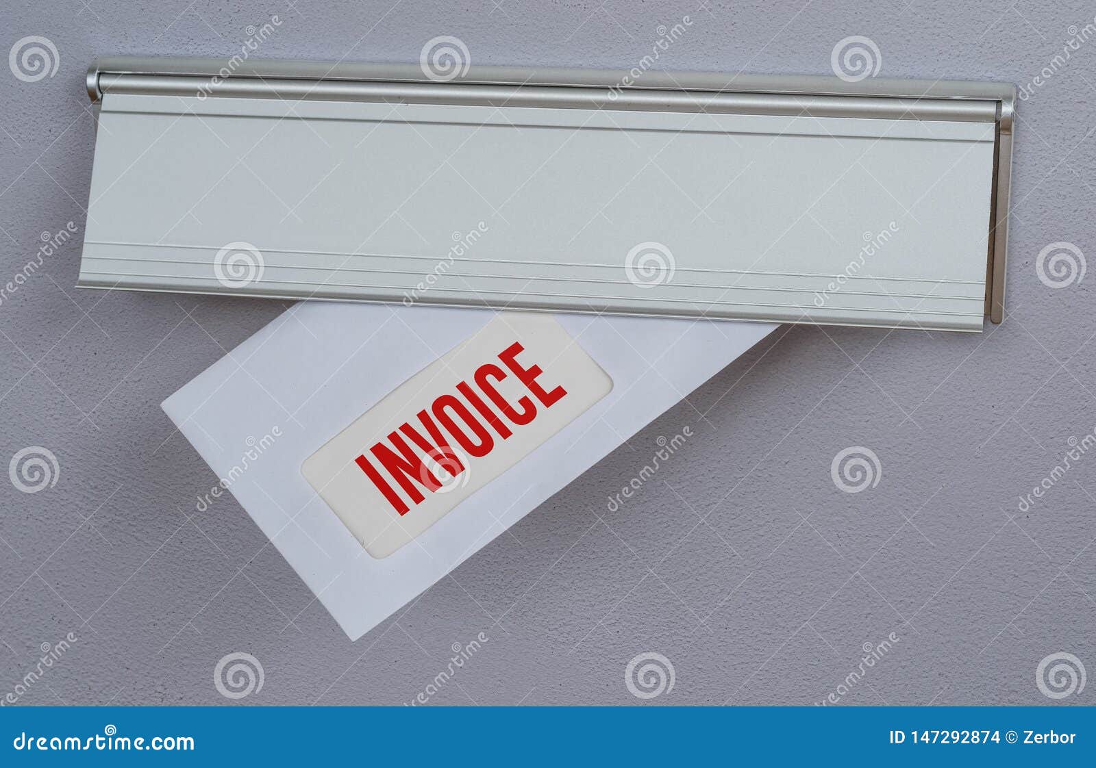 A Letter in a Mail Slot - Invoice Stock Photo - Image of postal ...