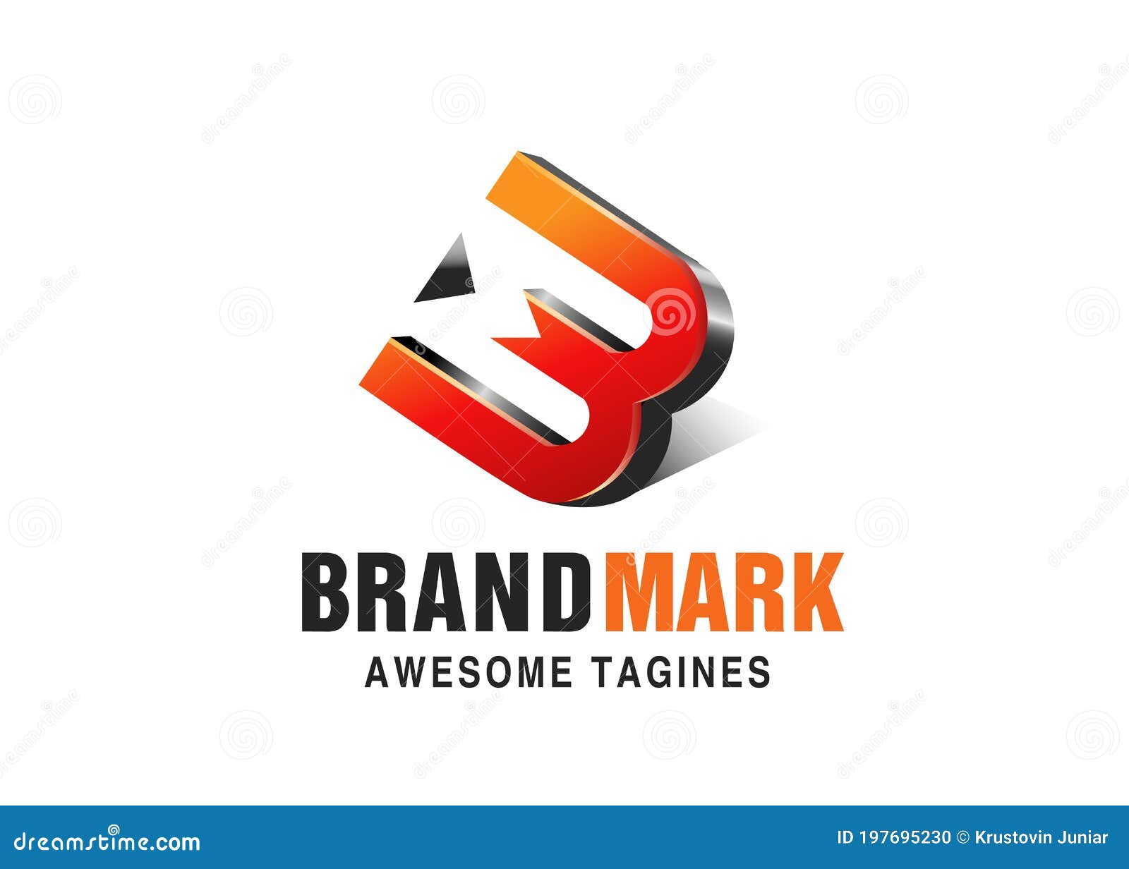 Letter MB Geometric Strong 3d Style Logo Stock Vector - Illustration of ...