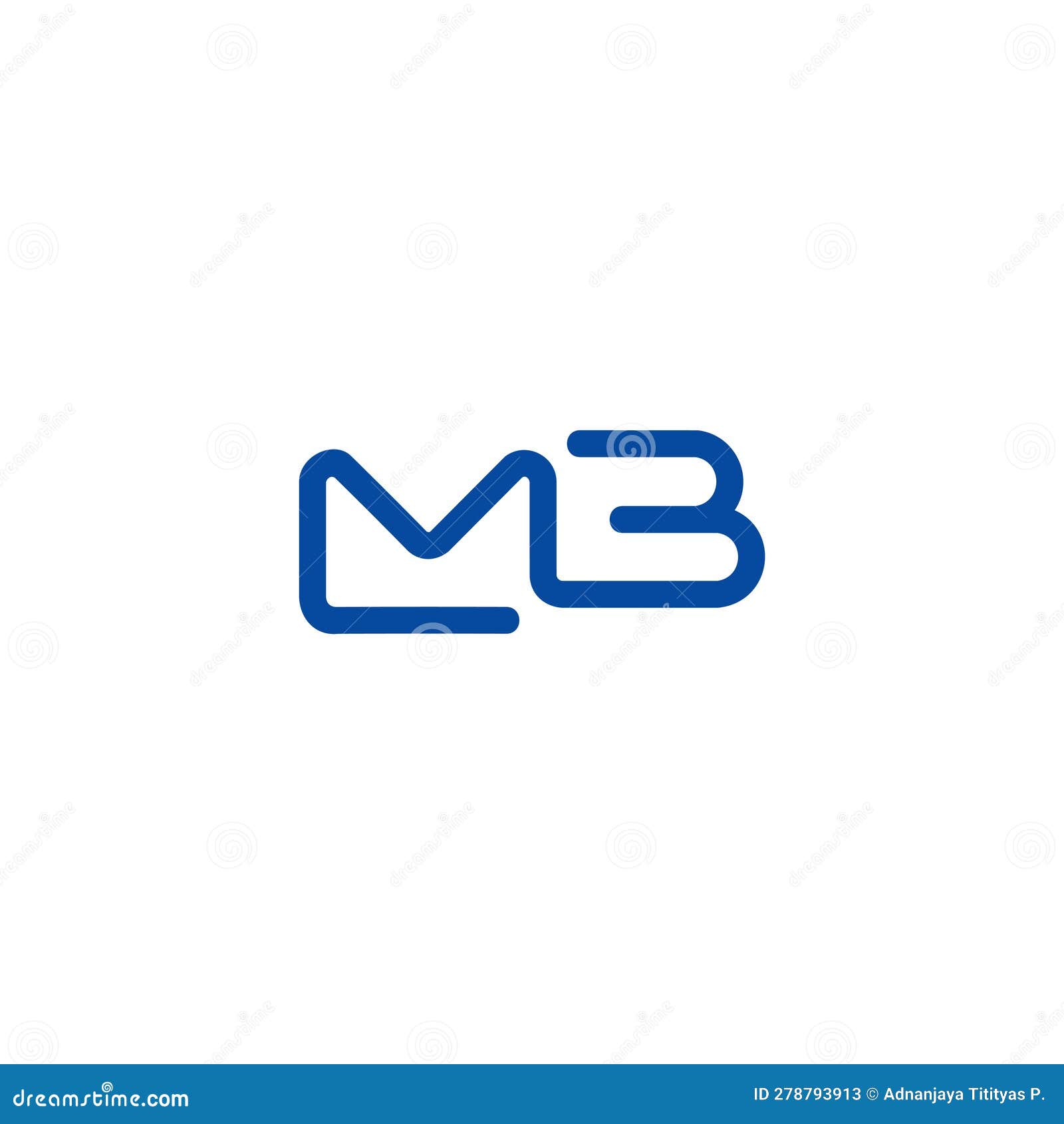 Letter Mb Linked Curve Linear Logo Vector Stock Vector - Illustration ...
