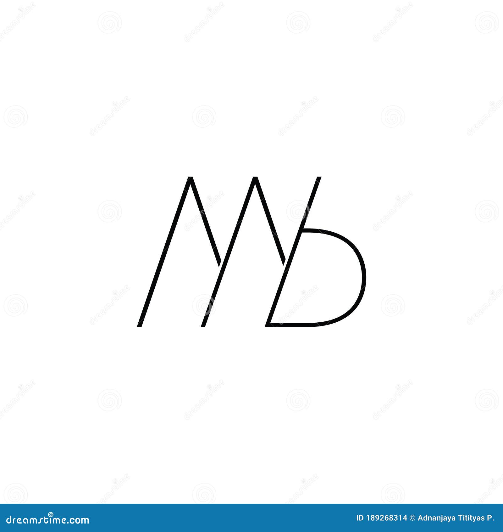 Letter Mb Simple Geometric Line Symbol Logo Vector Stock Vector ...