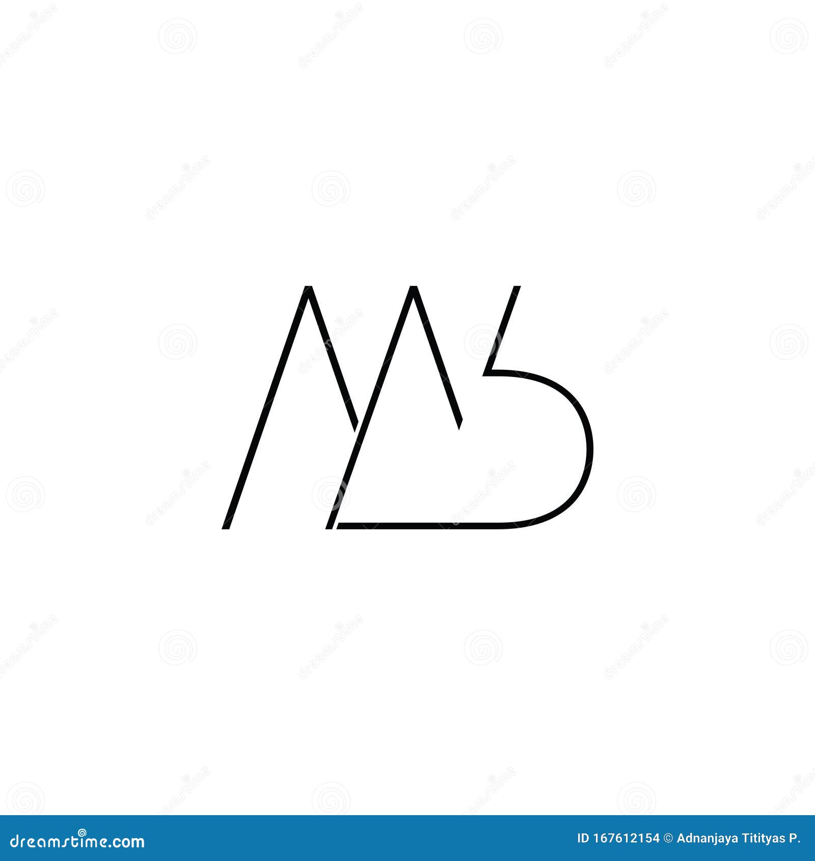 Letter Mb Simple Thin Linear Symbol Logo Vector Stock Vector ...