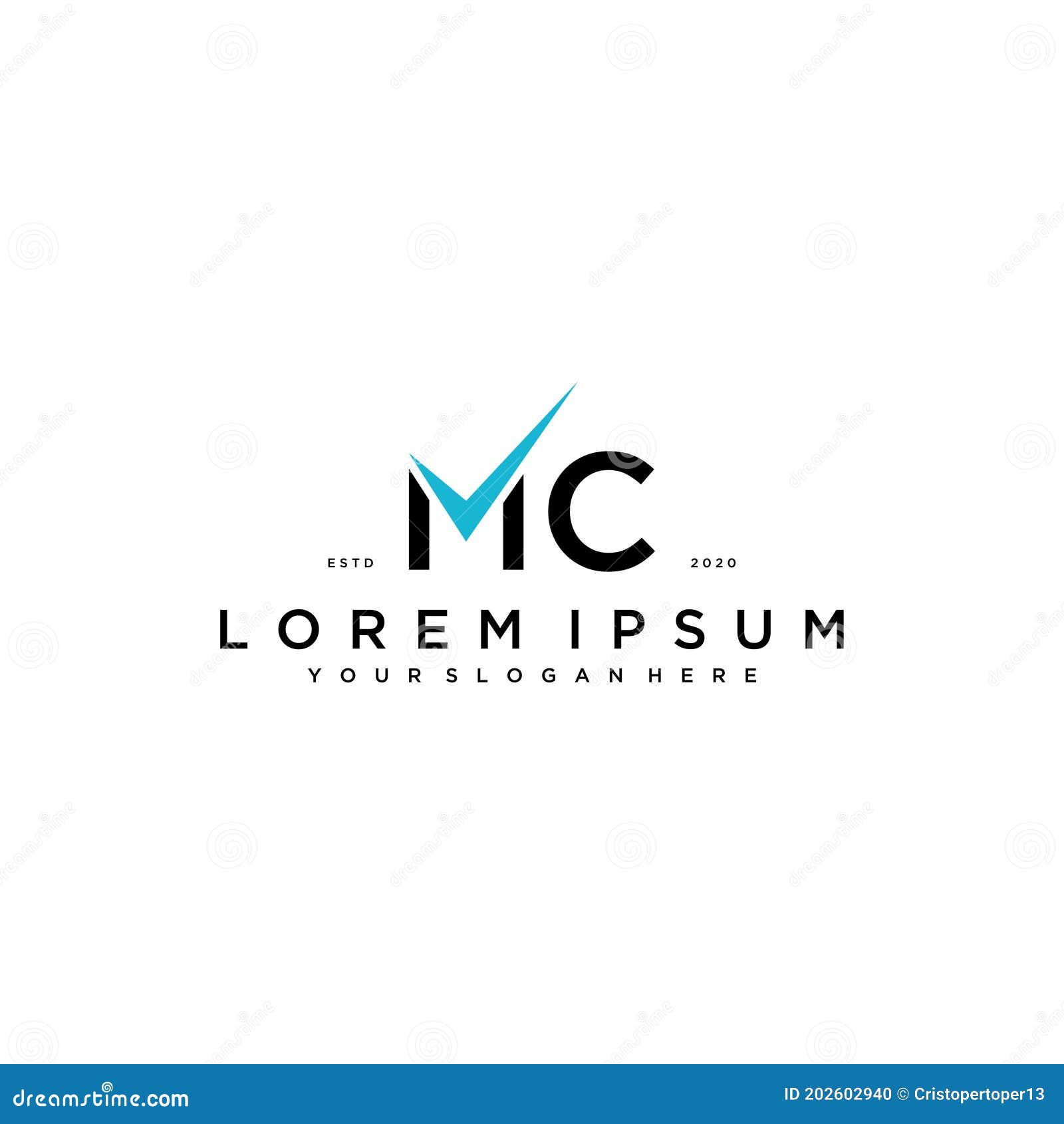 Letter MC Checklist Logo Design Concept Vector Stock Illustration ...