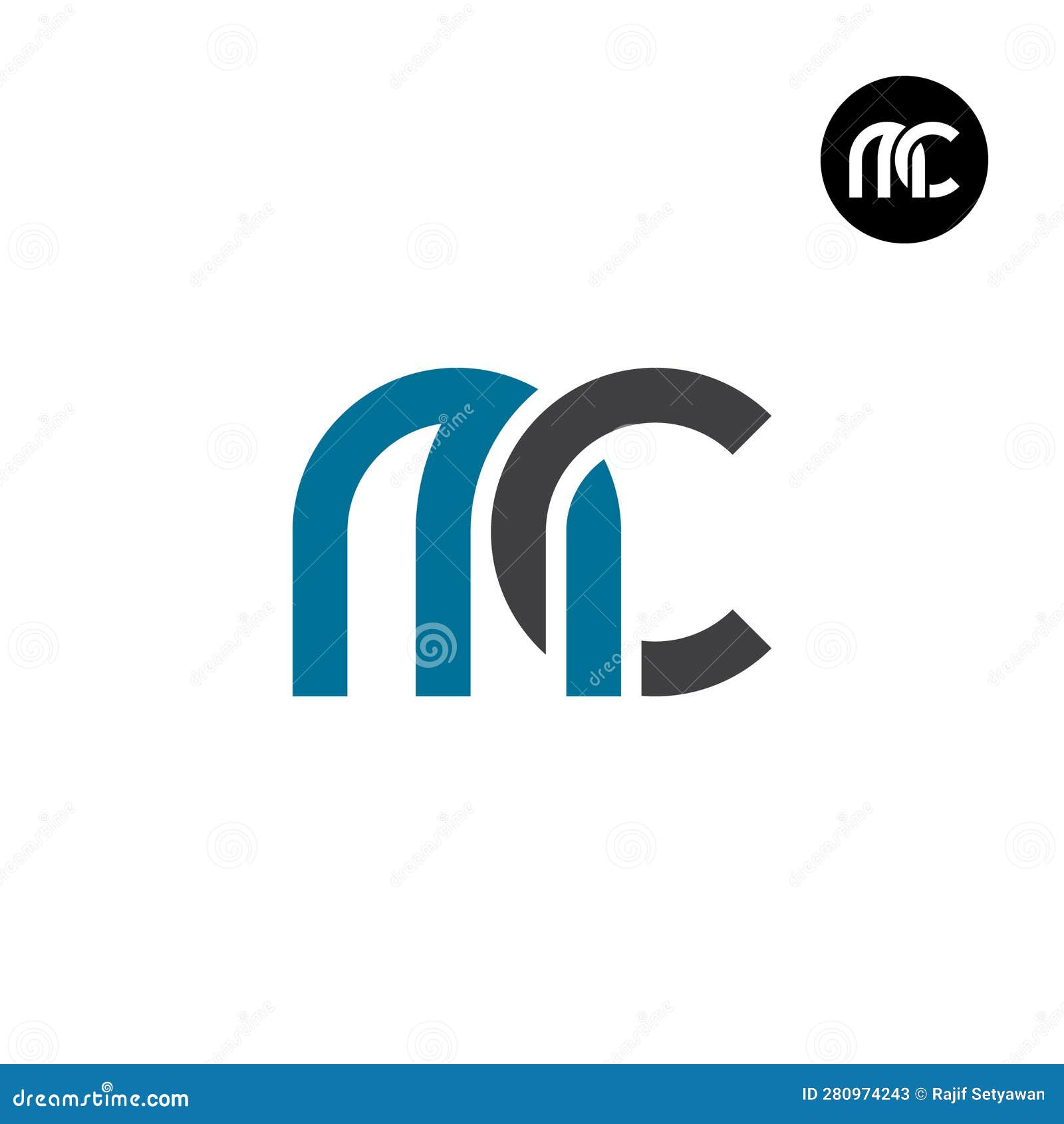 Letter MC Monogram Logo Design Stock Vector - Illustration of name ...