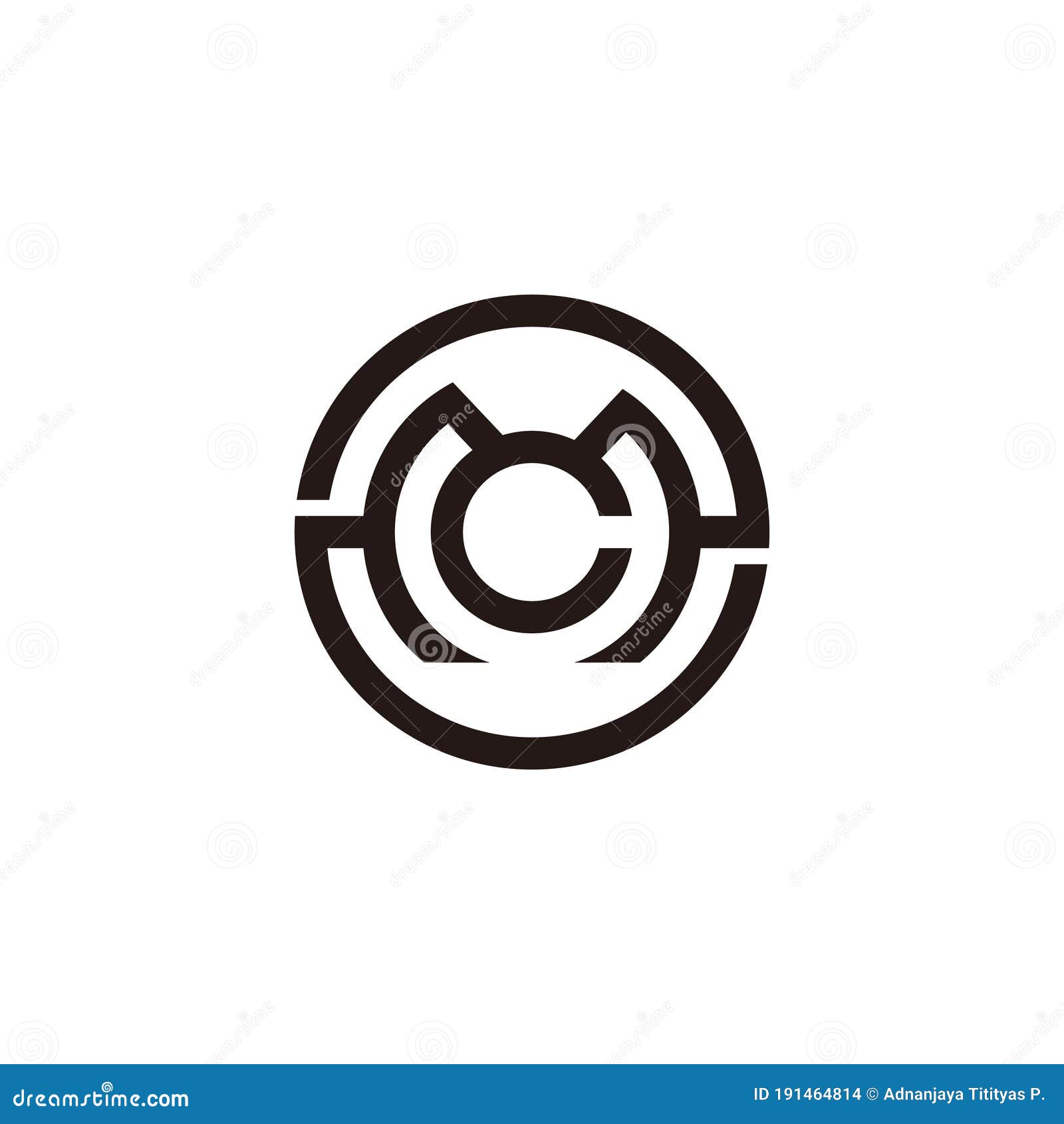 Letter Mc Symbol Circle Geometric Line Logo Vector Stock Vector ...