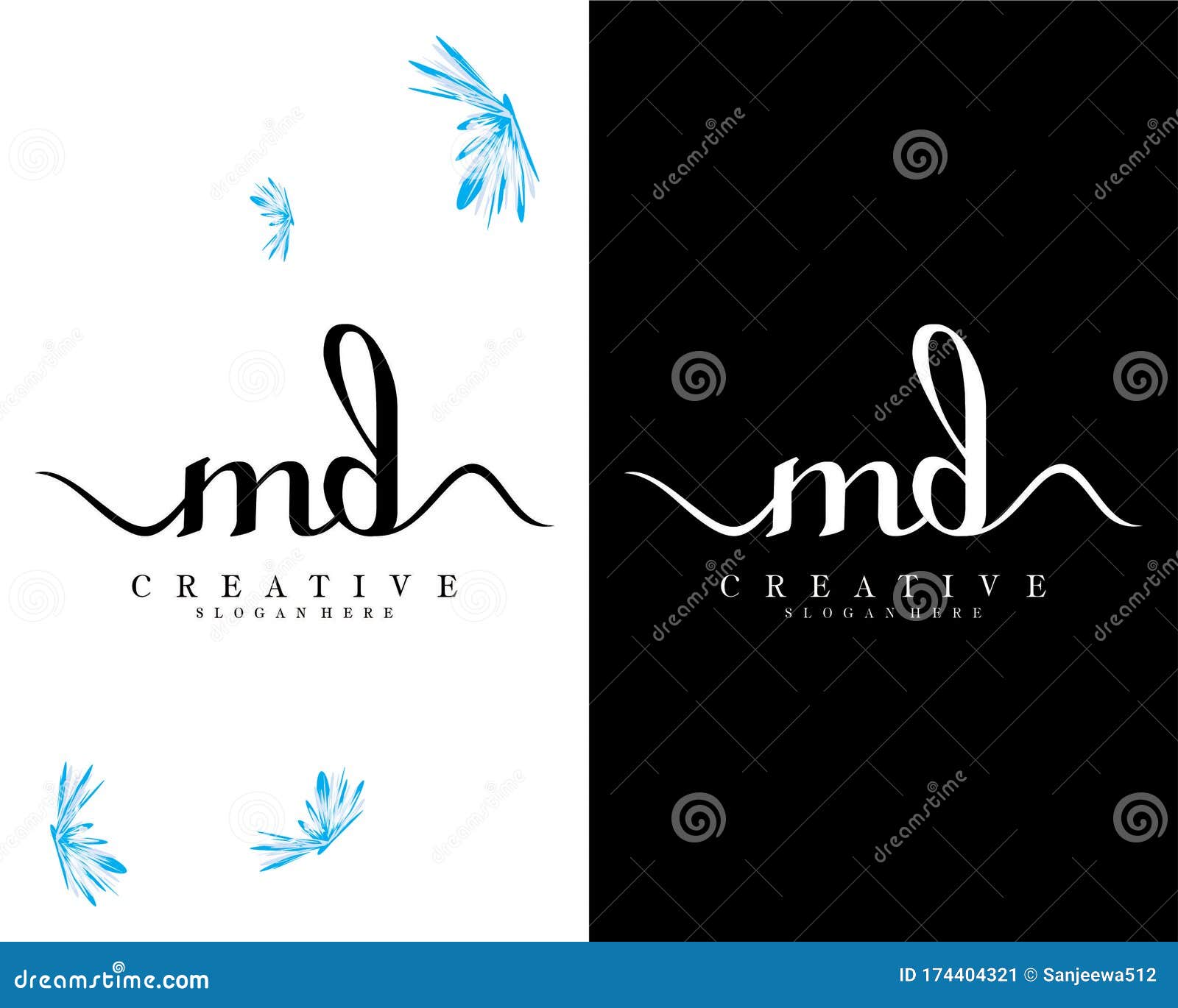 Letter Md, Dm Handwriting Logo Template Vector Stock Vector ...