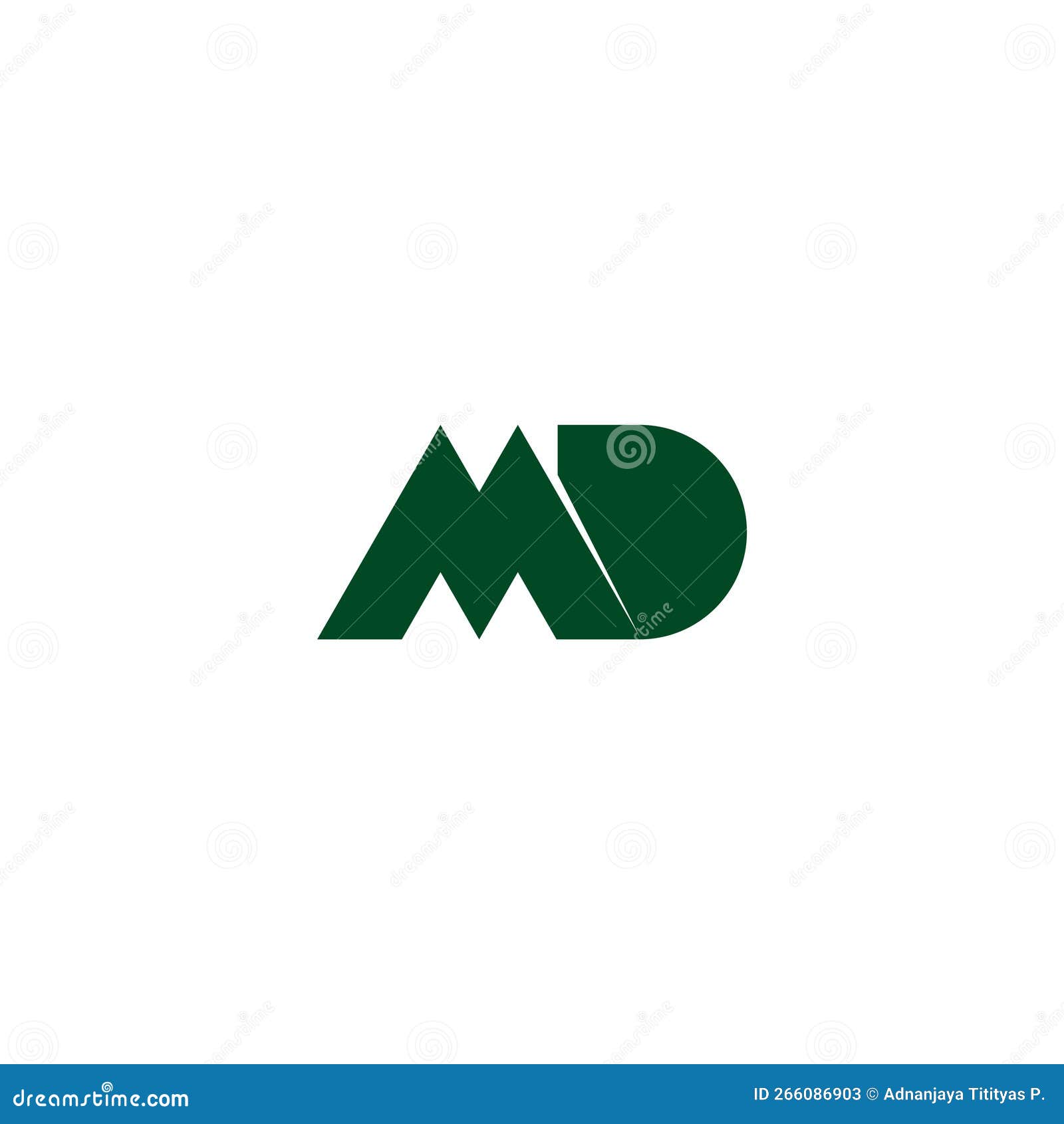 Letter Md Green 3d Flat Geometric Simple Logo Vector Stock Vector ...