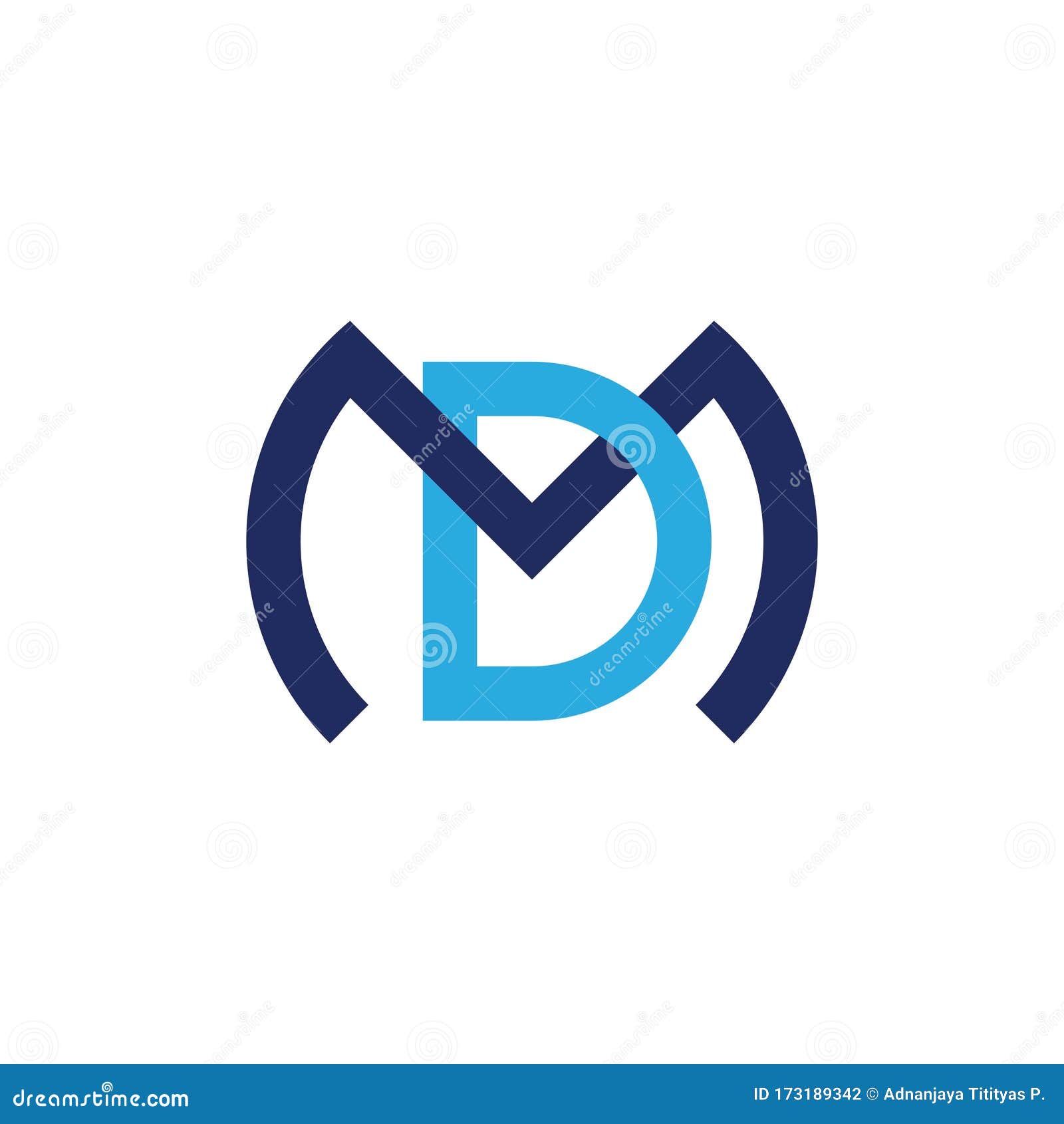 Letter Md Linked Colorful Overlap Design Logo Vector Stock Vector ...