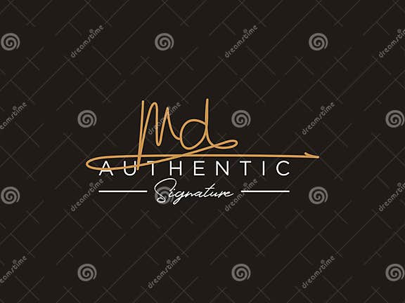 Letter MD Signature Logo Template Vector Stock Vector - Illustration of ...