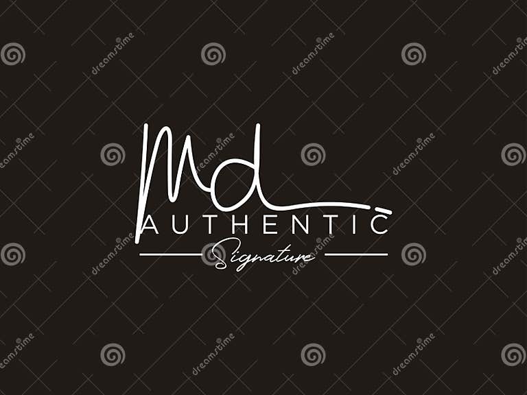 Letter MD Signature Logo Template Vector Stock Vector - Illustration of ...