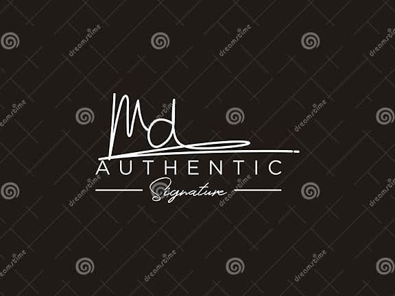 Letter MD Signature Logo Template Vector Stock Vector - Illustration of ...