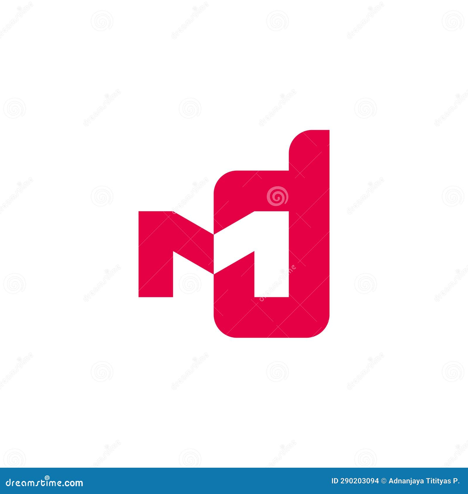 Letter Md Simple Geometric Logo Vector Stock Vector - Illustration of ...