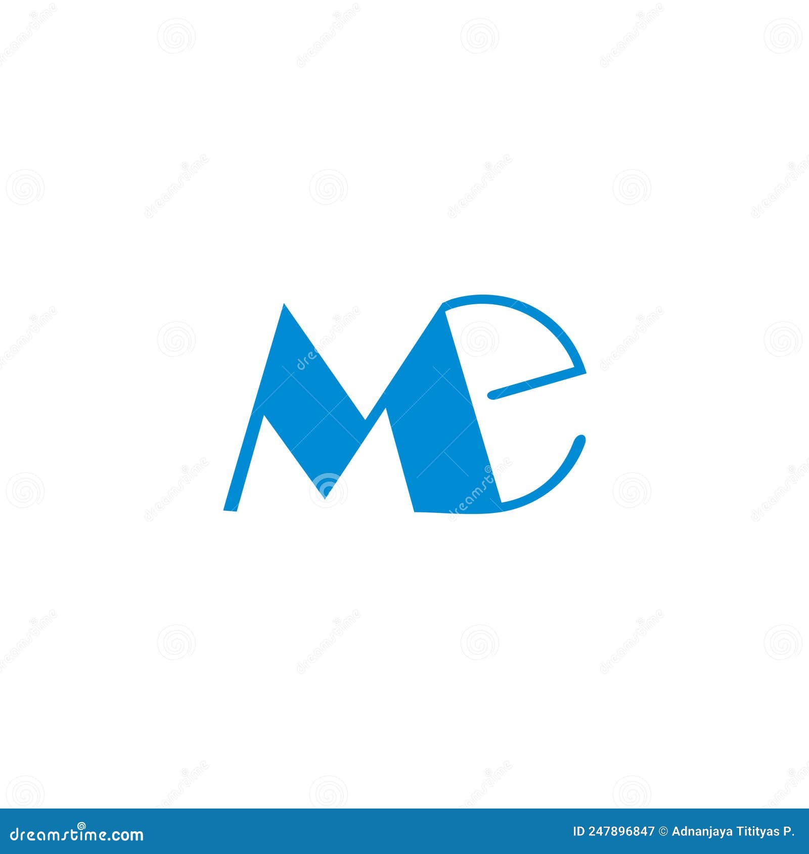 Letter Me Em Simple Linked Simple Logo Vector Stock Vector ...