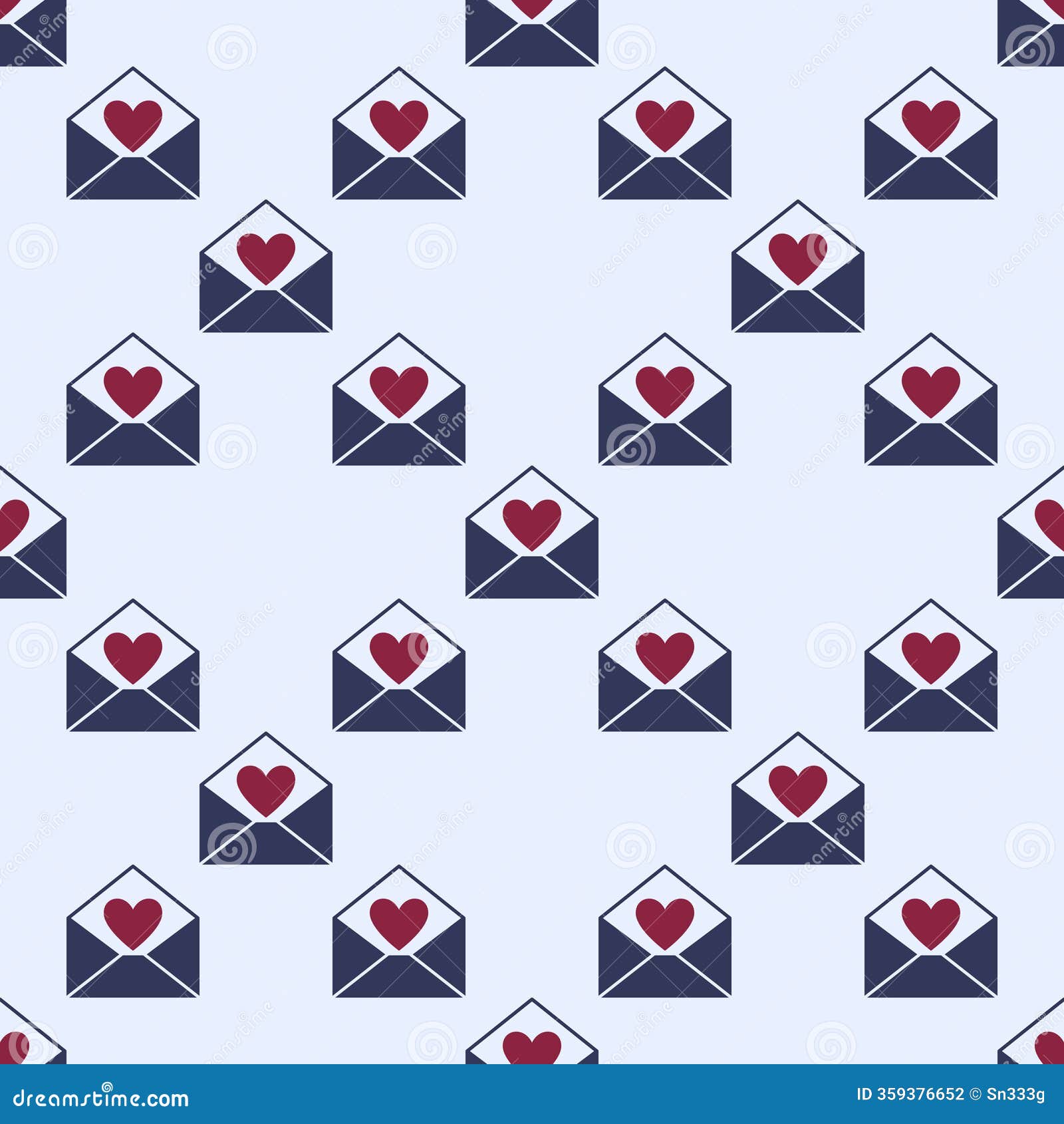 Letter or Message with Heart Seamless Pattern - Love Letter Vector ...