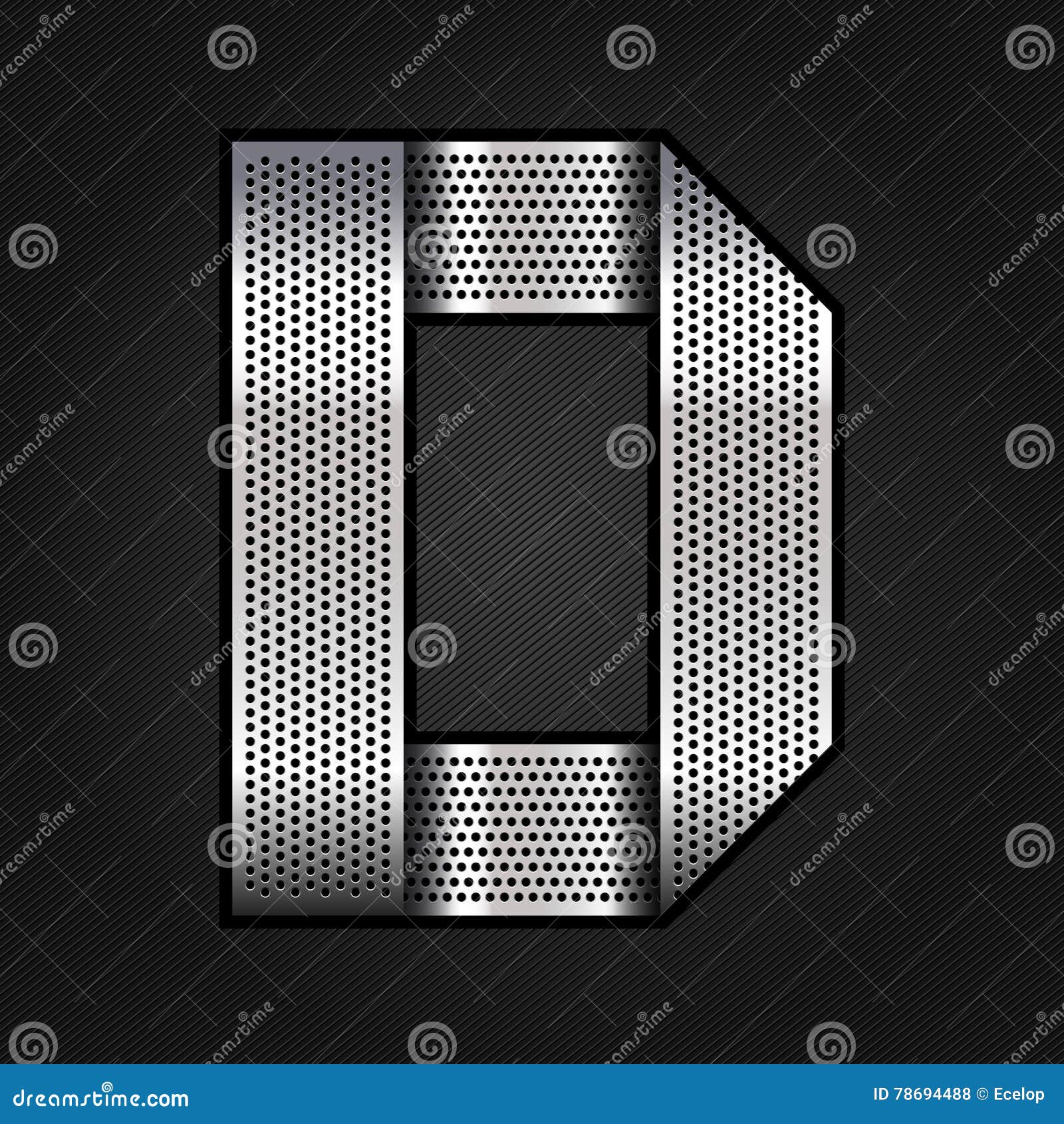 Letter Metal Chrome Ribbon - D Stock Vector - Illustration of metal ...