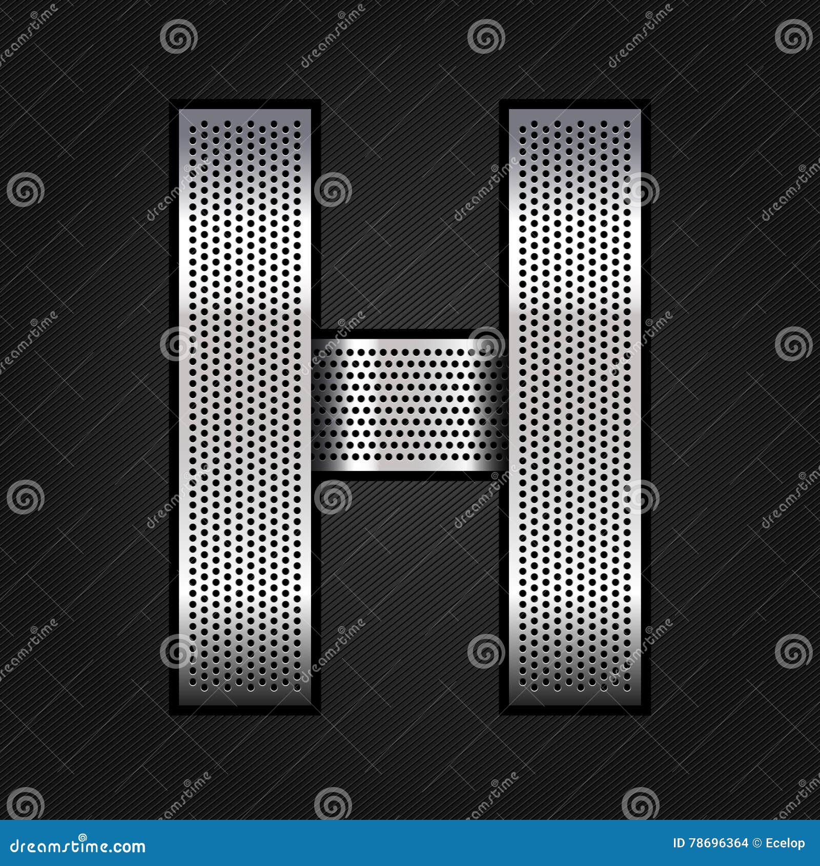 Letter Metal Chrome Ribbon - H Stock Vector - Illustration of alphabet ...