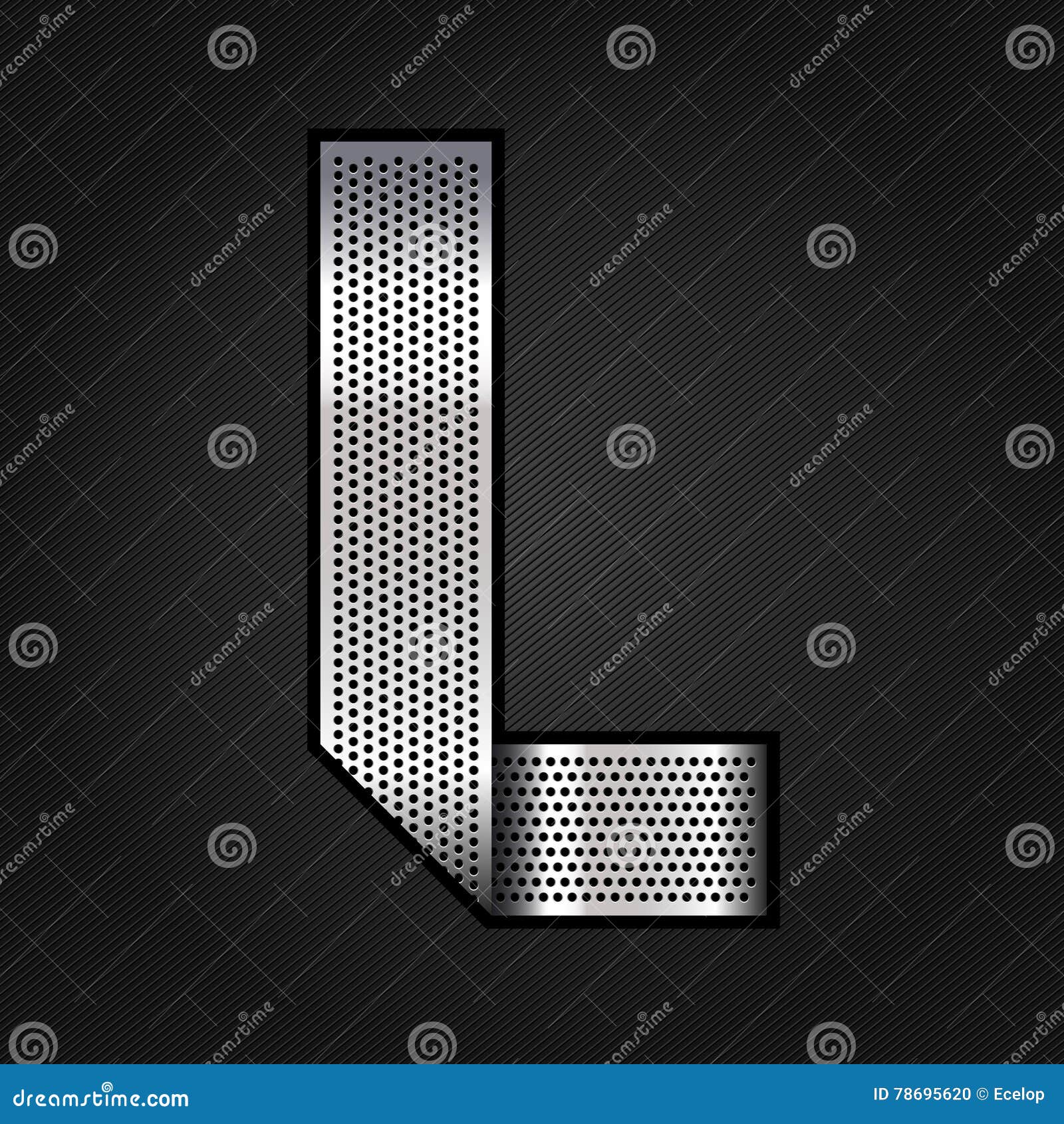 Letter Metal Chrome Ribbon L Stock Illustrations – 4 Letter Metal ...