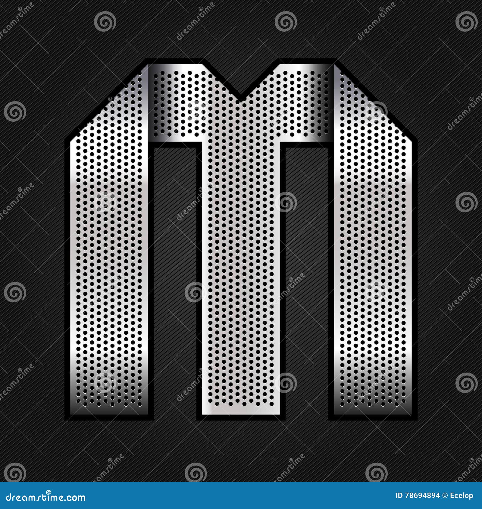 Letter Metal Chrome Ribbon M Stock Illustrations – 4 Letter Metal ...