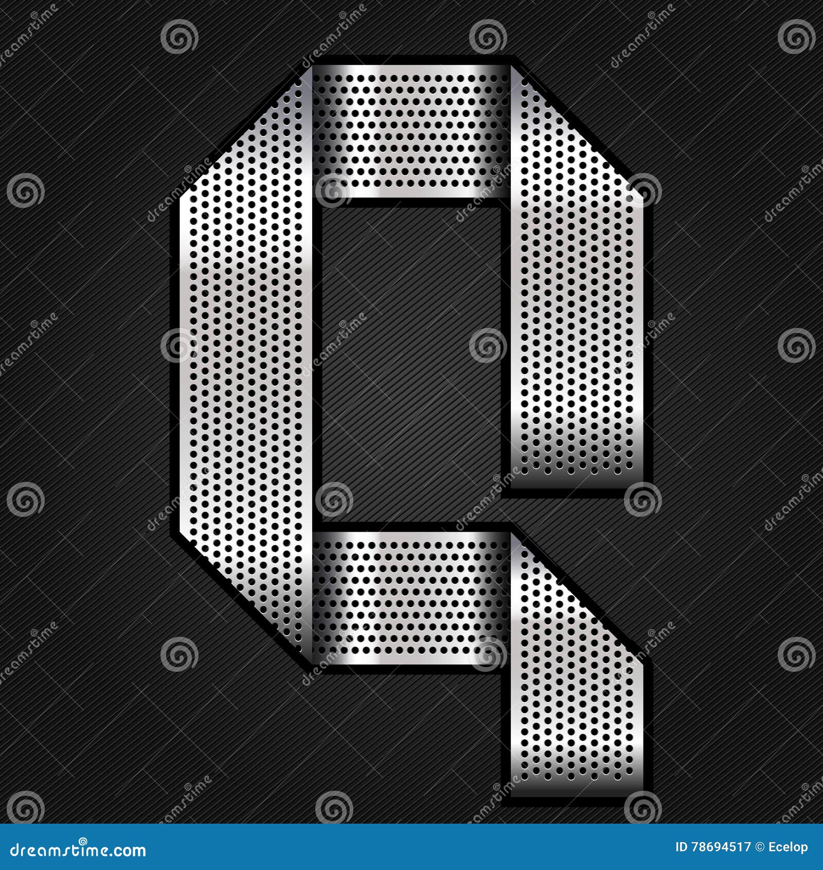 Letter Metal Chrome Ribbon Q Stock Illustrations – 3 Letter Metal ...