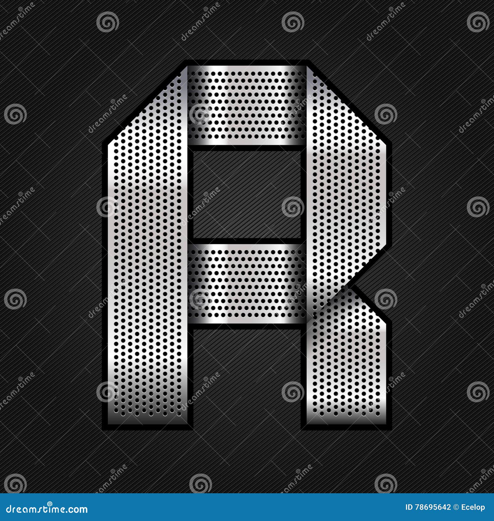Letter Metal Chrome Ribbon - R Stock Vector - Illustration of ...