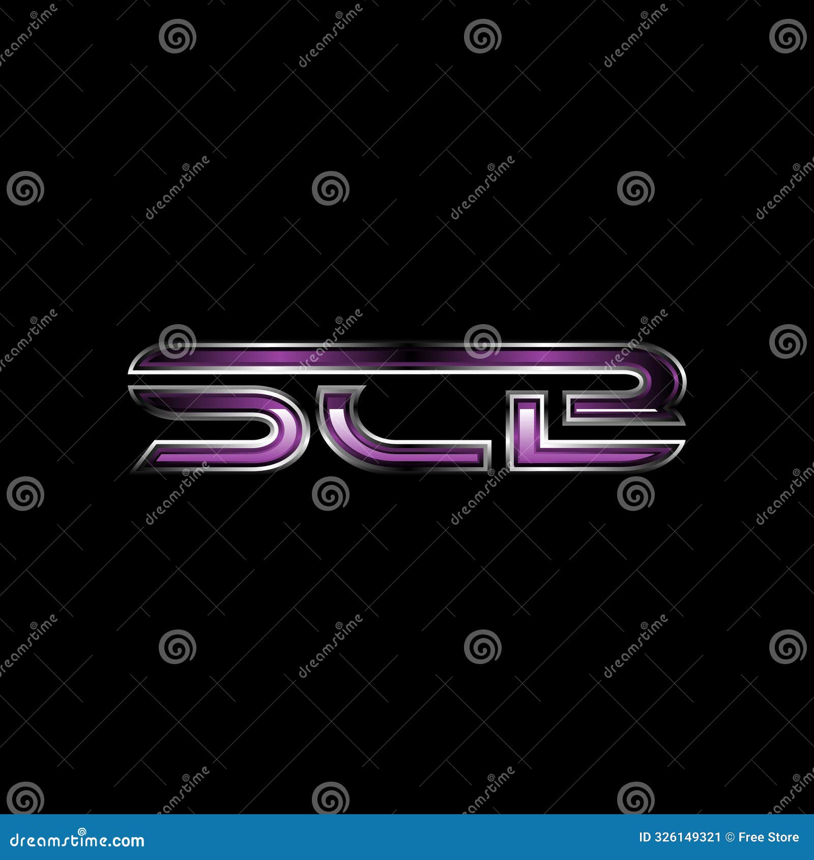 Letter Metallic Geometric SCB Modern Business Technology Creative ...
