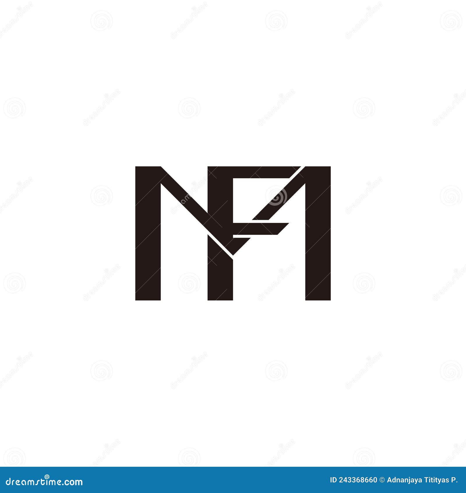 Letter Mf Linked Geometric Clean Logo Vector Stock Vector ...