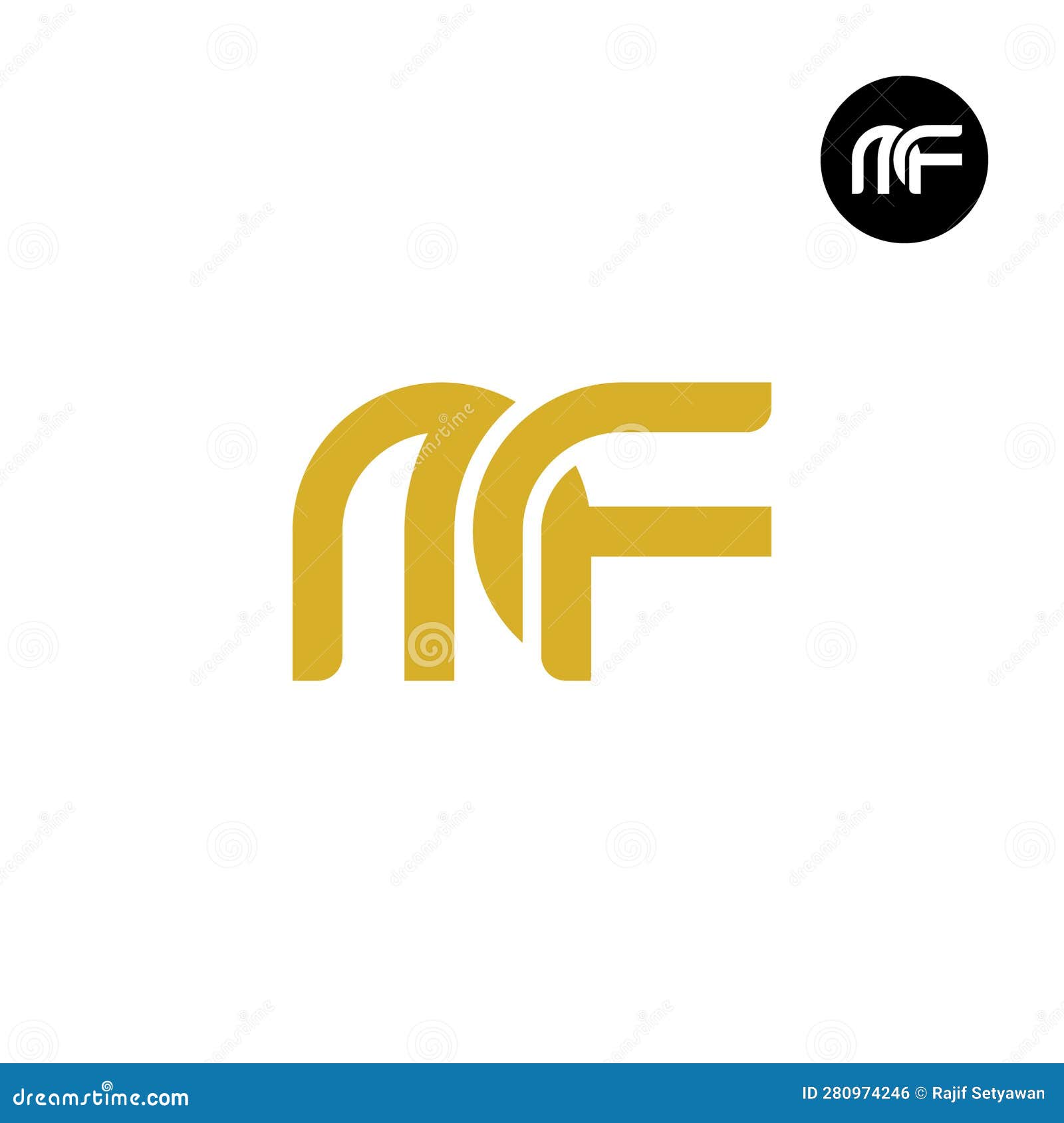 Letter MF Monogram Logo Design Stock Vector - Illustration of minimal ...