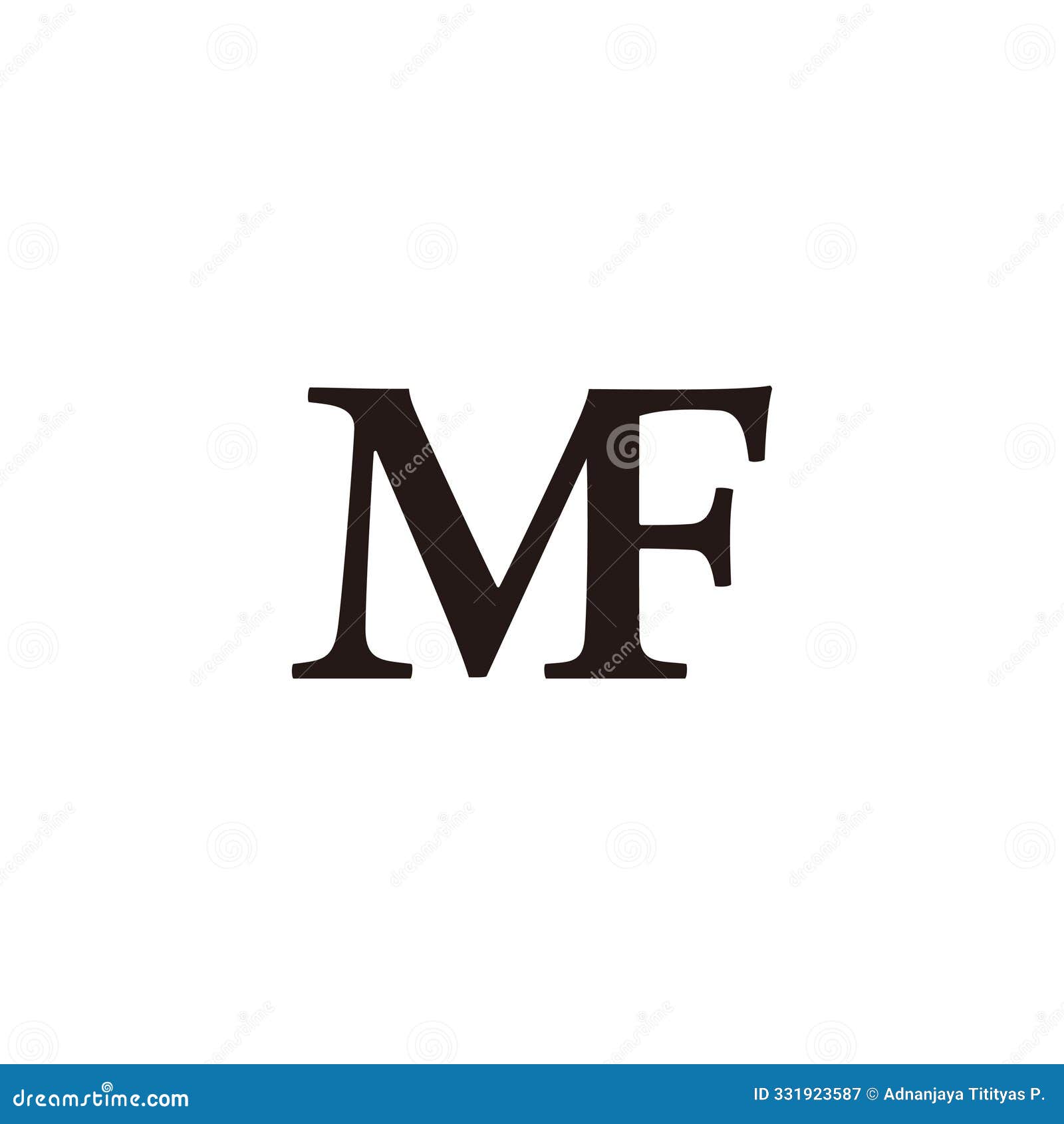 Letter Mf Simple Linked Font Serif Logo Vector | CartoonDealer.com ...