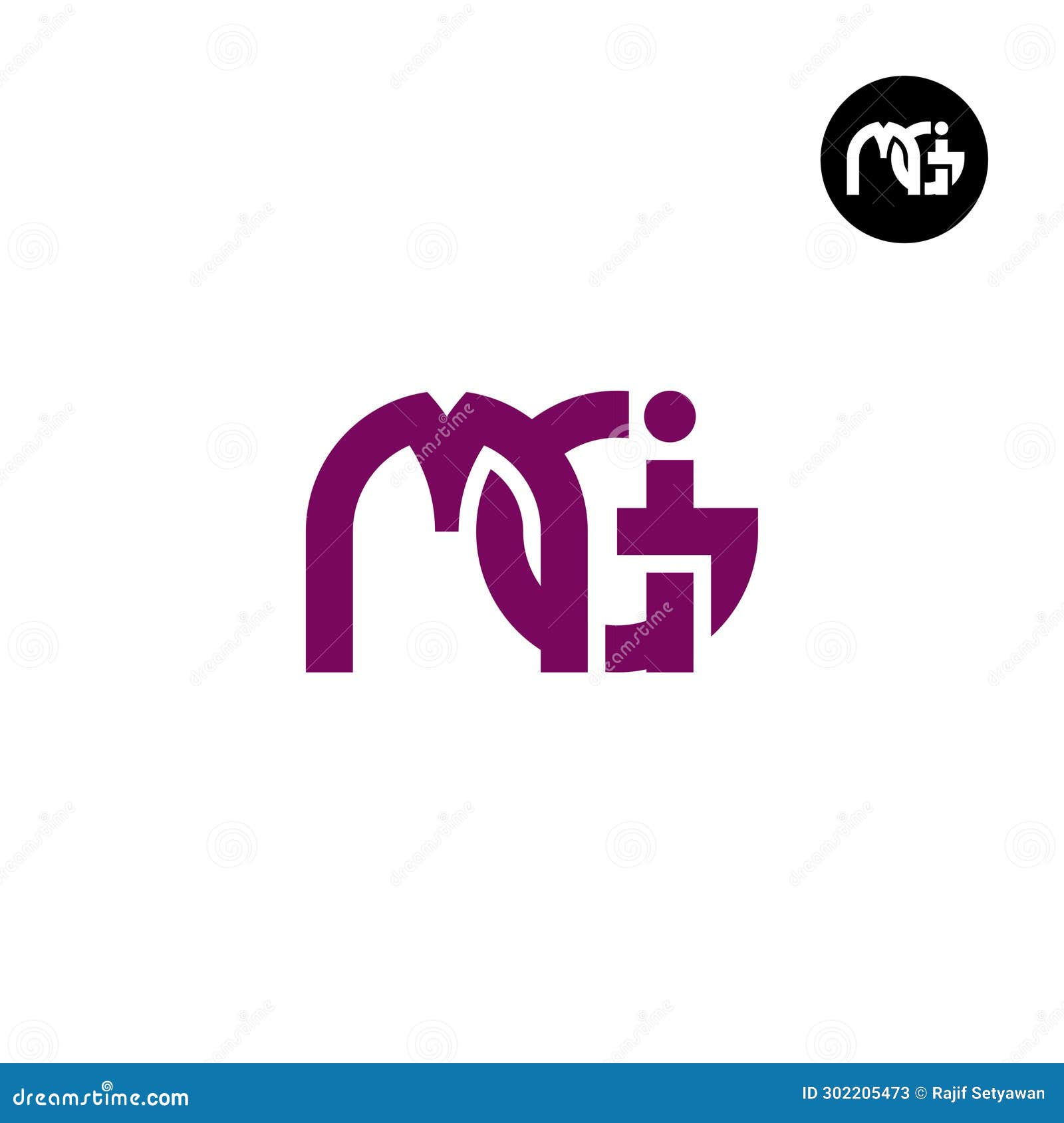 Letter MGI Monogram Logo Design Stock Vector - Illustration of linked ...