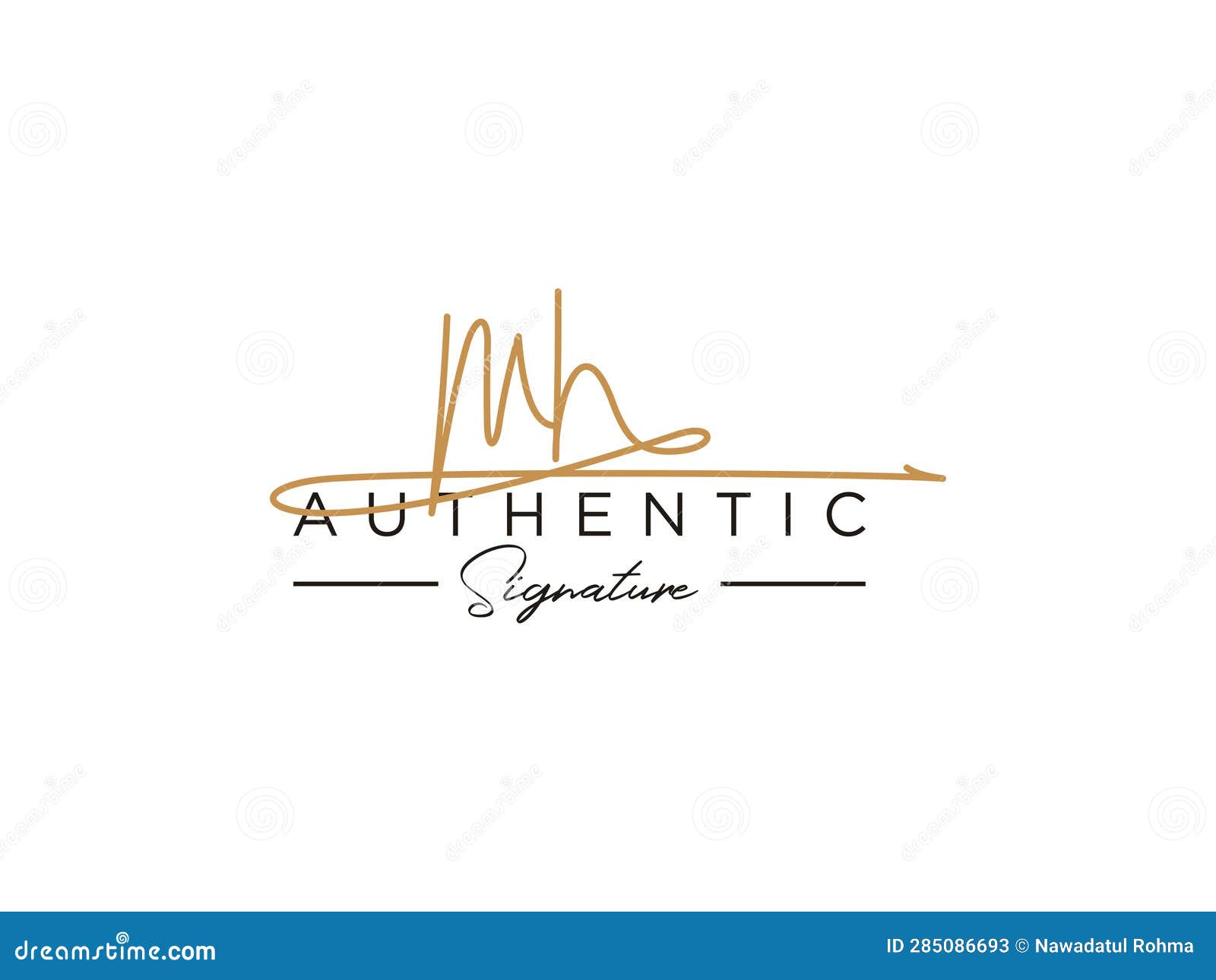 Letter MH Signature Logo Template Vector Stock Vector - Illustration of ...