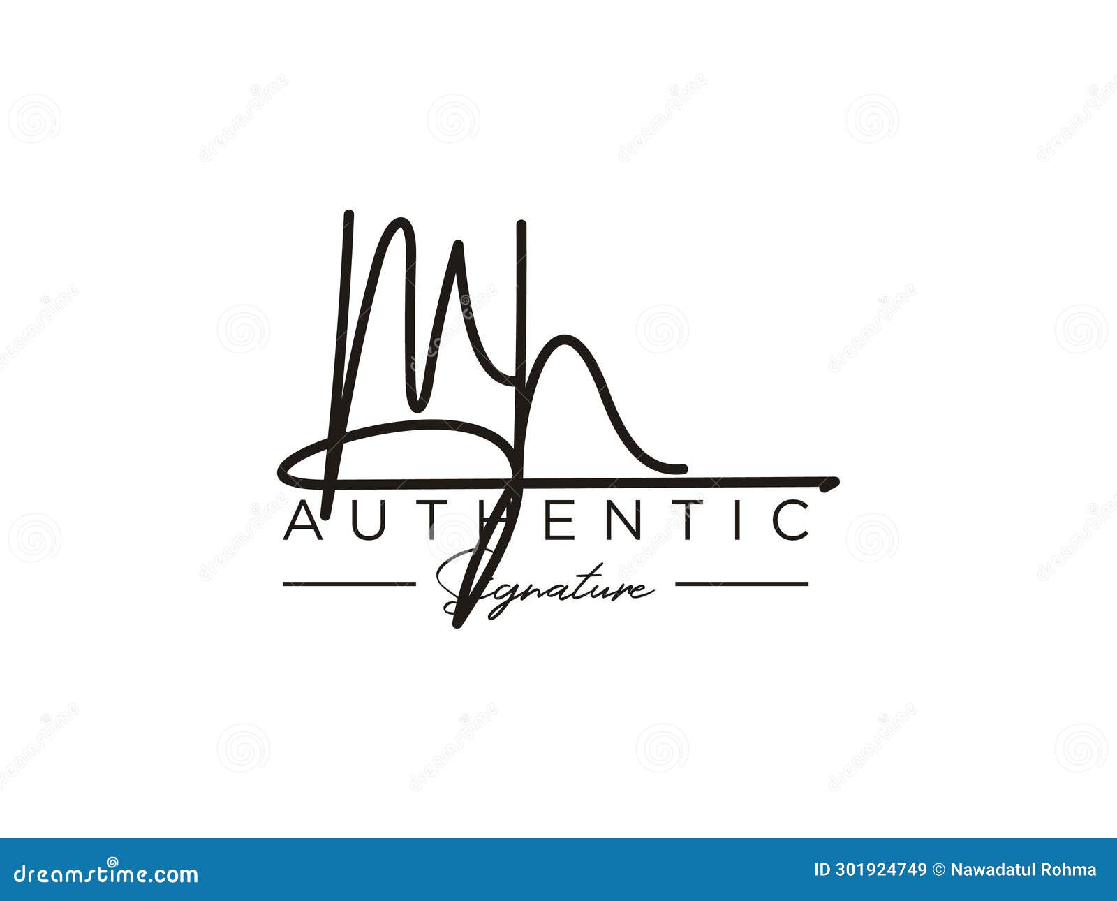 Letter MH Signature Logo Template Vector Stock Vector - Illustration of ...