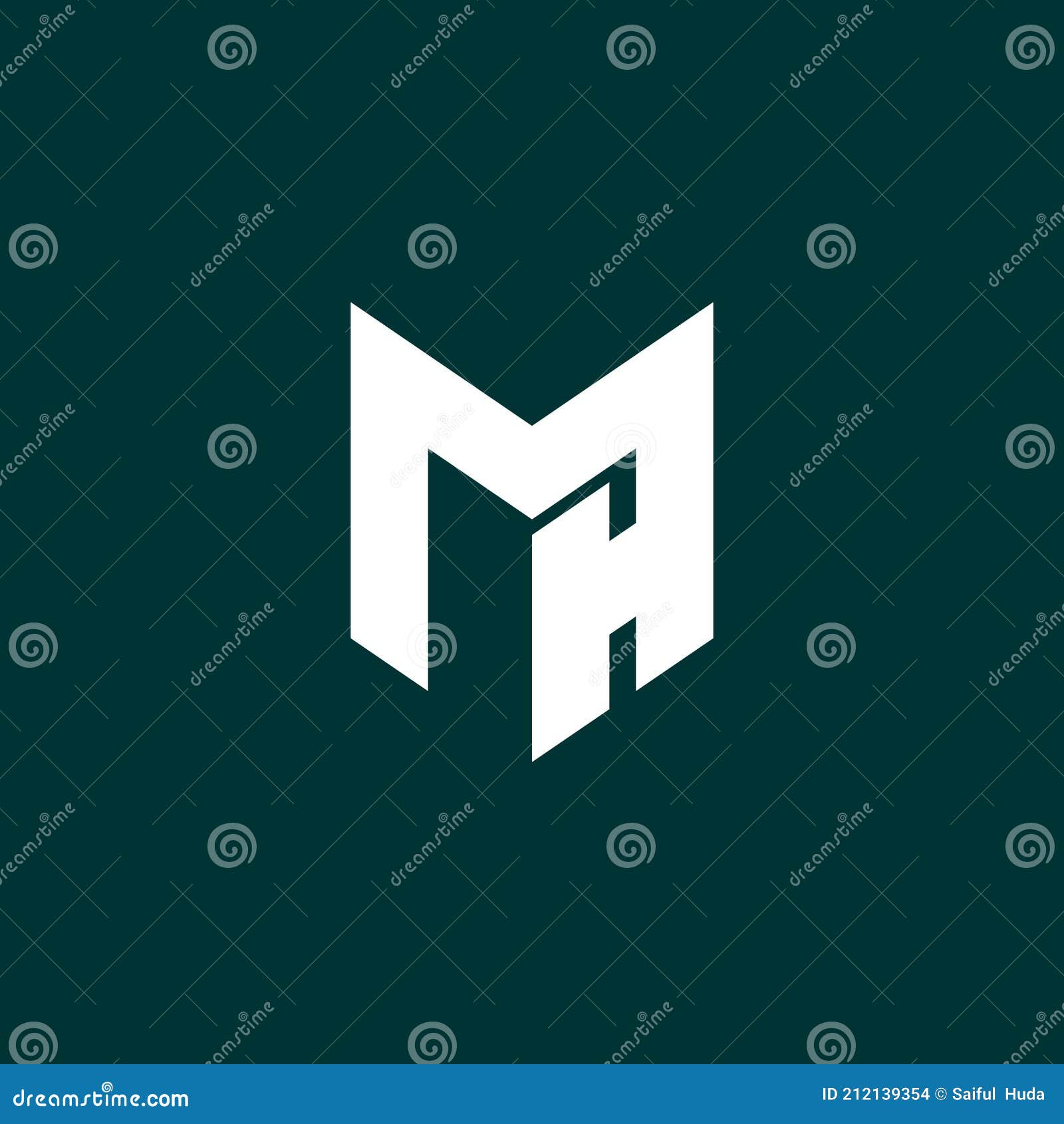 Letter MH Simple Monogram Logo Icon Design. Stock Vector - Illustration ...