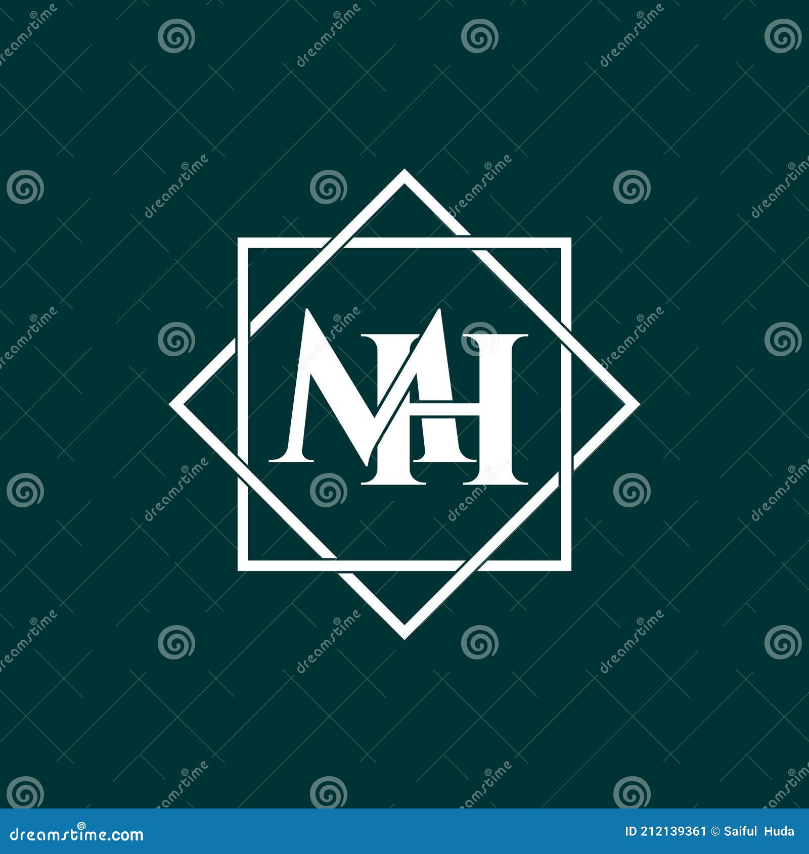 Letter MH Simple Monogram Logo Icon Design. Stock Vector - Illustration ...