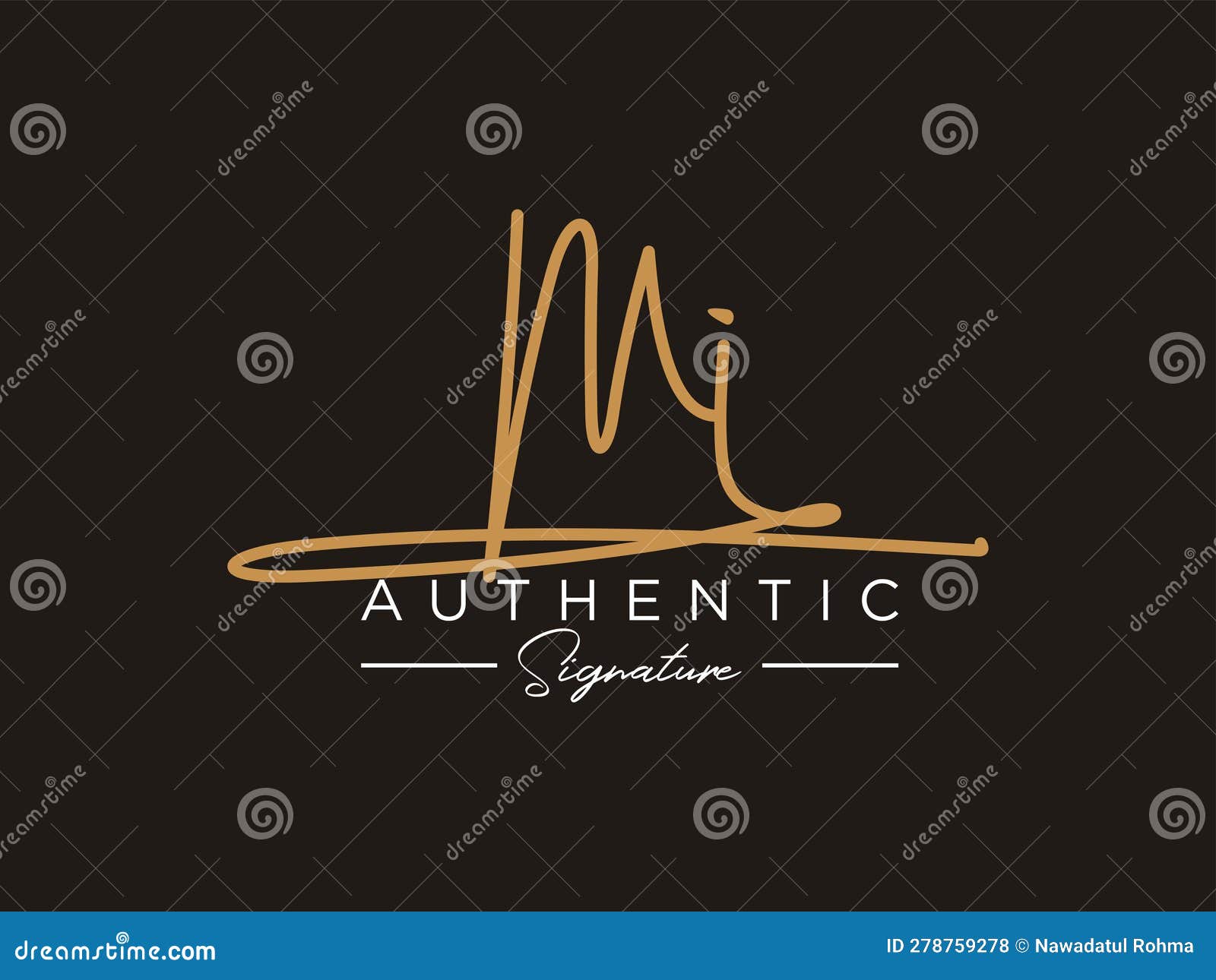 Letter MI Signature Logo Template Vector Stock Vector - Illustration of ...