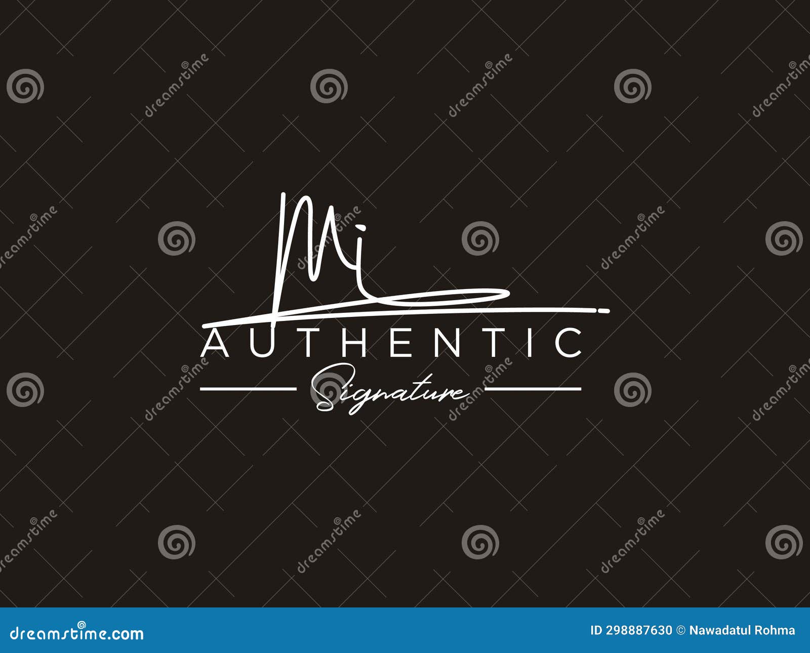 Letter MI Signature Logo Template Vector | CartoonDealer.com #298887630