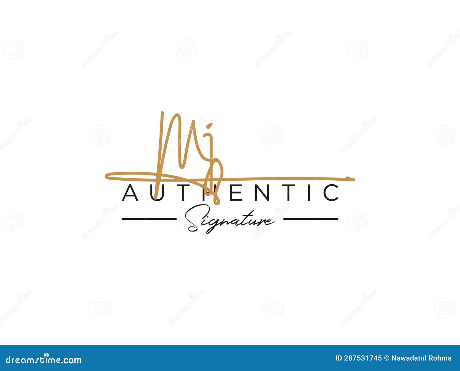 Letter MJ Signature Logo Template Vector Stock Vector - Illustration of ...