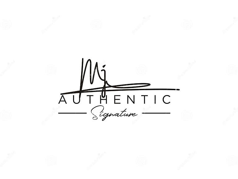 Letter MJ Signature Logo Template Vector Stock Vector - Illustration of ...
