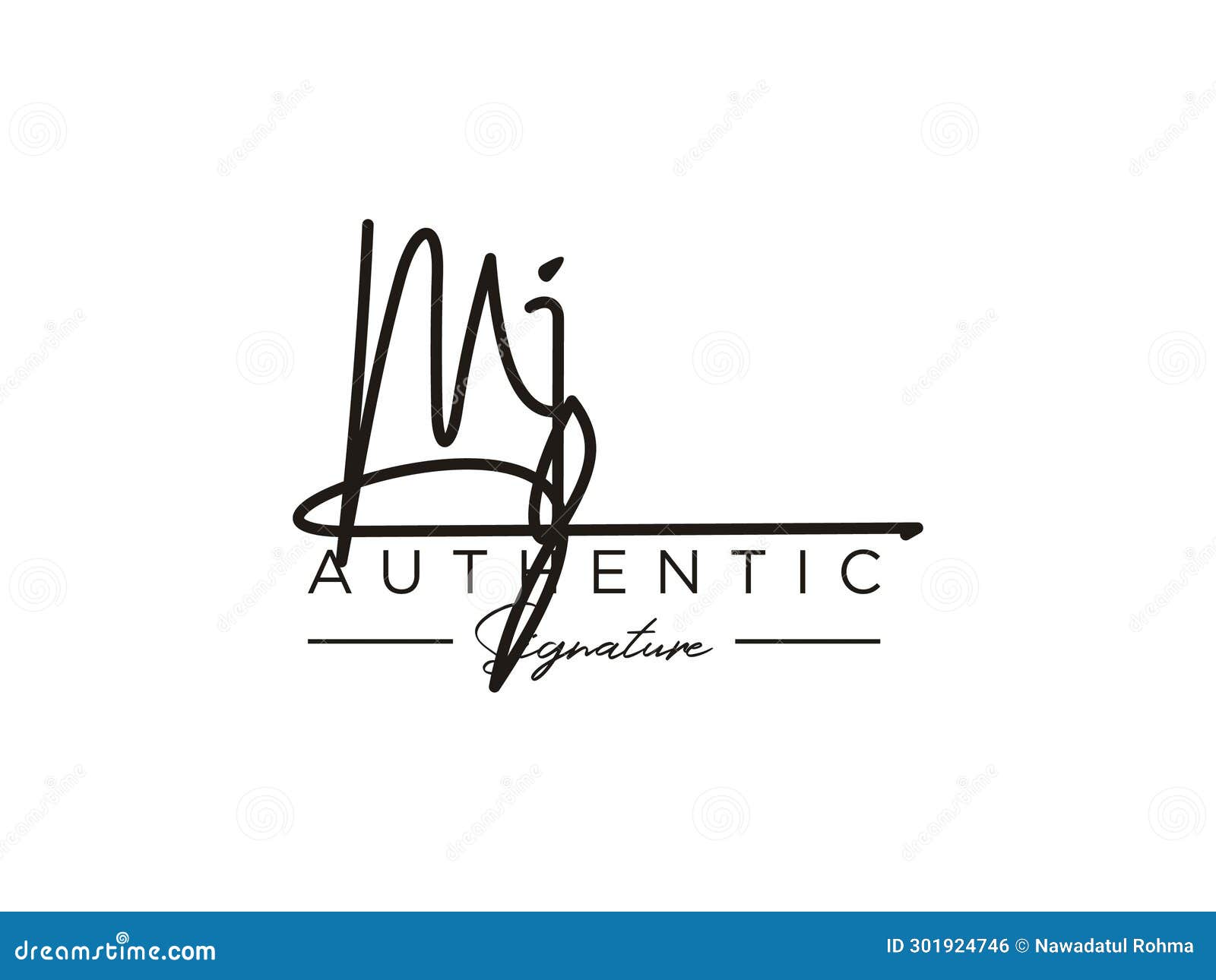Letter MJ Signature Logo Template Vector Stock Vector - Illustration of ...