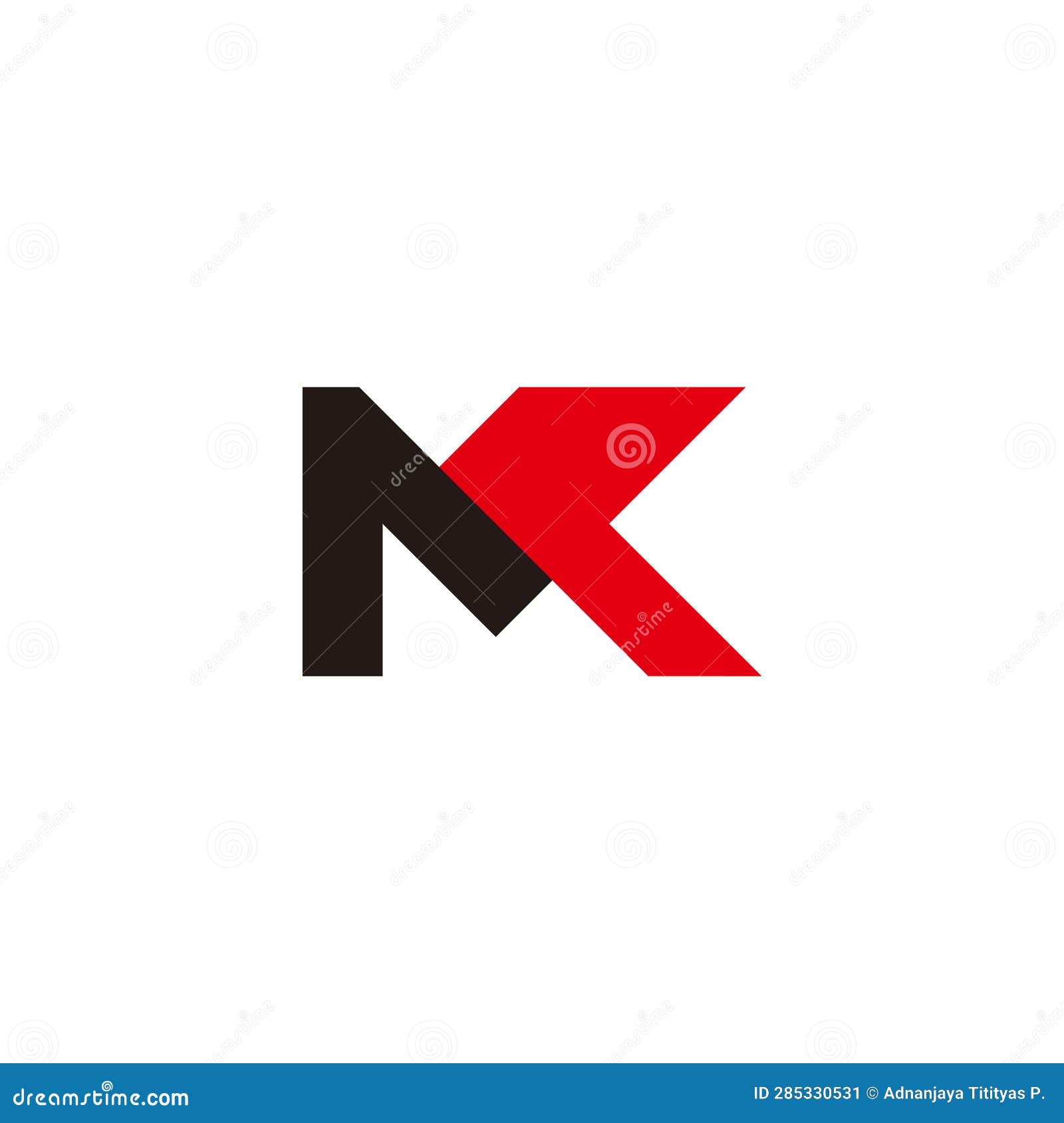 Letter Mk Arrow Geometric Colorful Logo Vector Stock Vector ...